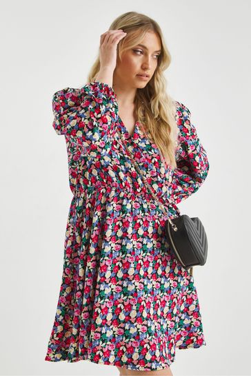 Buy Simply Be Pink Ditsy Print Wrap Shirt Dress from Next Ireland Buy Simply Be Pink Ditsy Print Wrap Shirt Dress from Next Ireland