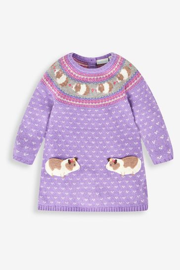 Buy JoJo Maman Bébé Girls' Fair Isle Knitted Dress from the Laura ...