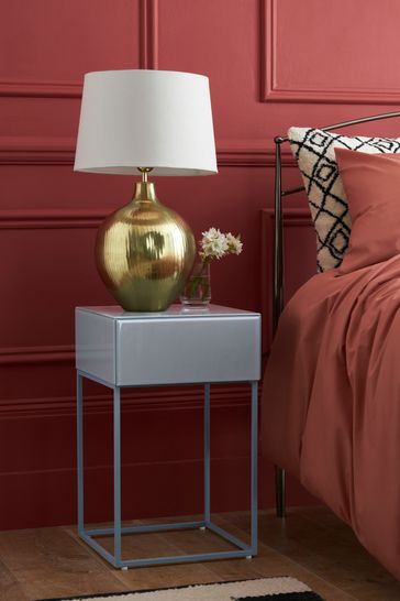 Buy Grey Sloane Glass Collection Luxe 1 Drawer Bedside Table from Next Ireland