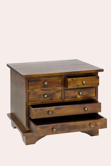 Buy Laura Ashley Dark Chestnut Garrat 6 Drawer Side Table from the Next UK online shop