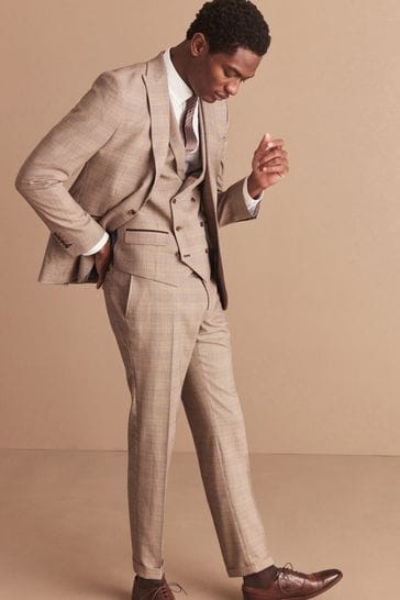 Buy Taupe Regular Fit Check Suit Waistcoat from Next Luxembourg Buy Taupe Regular Fit Check Suit Waistcoat from Next Luxembourg
