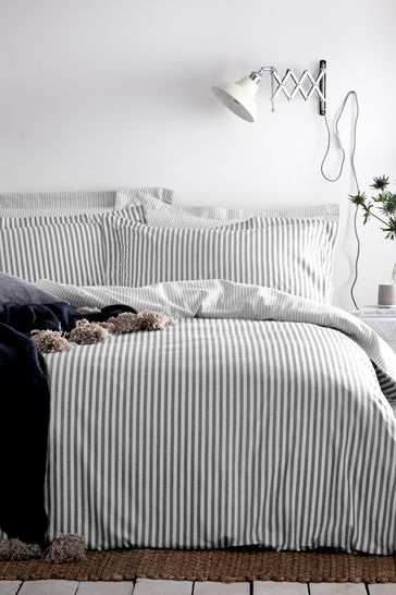 Buy The Linen Yard Hebden Striped Reversible Duvet Cover And Pillowcase ...