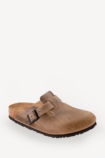 Buy Birkenstock Boston Brown Oiled Leather Clogs from the Next UK ...