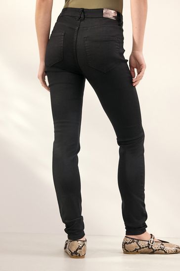 Black Power Stretch Denim Leggings