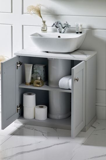 Grey Farnley Panelled Under Sink Under Sink Unit Storage Unit