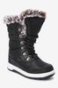 Buy Black Waterproof Warm Faux Fur Lined Snow Boots from the Next UK ...