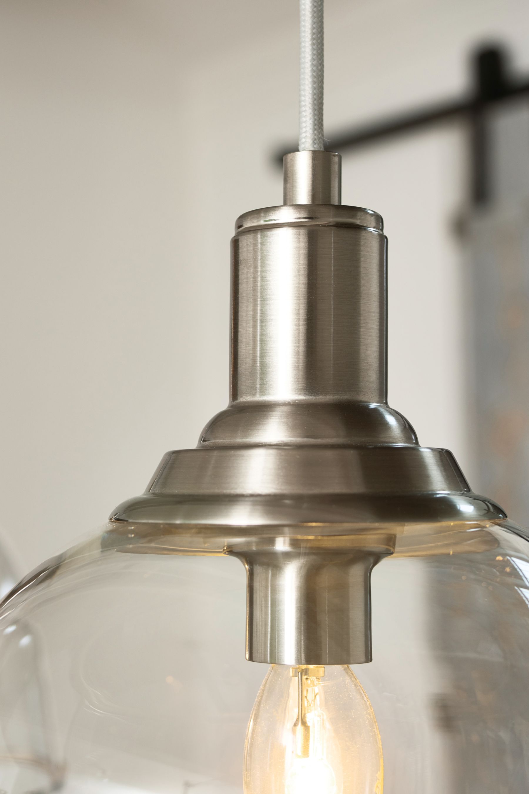 Buy Brushed Chrome Gloucester 3 Light Pendant Ceiling Light from Next ...
