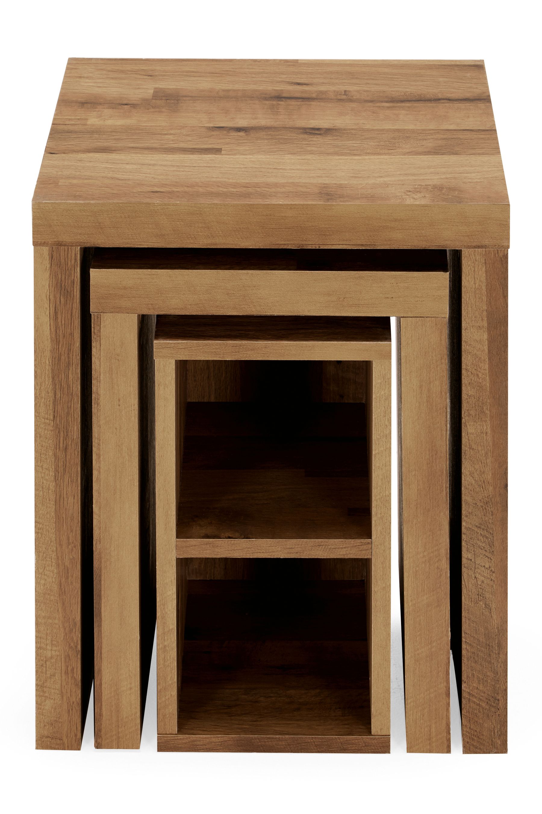 Buy Dark Bronx Oak Effect Rectangle Set of 3 Nest of Tables from the ...