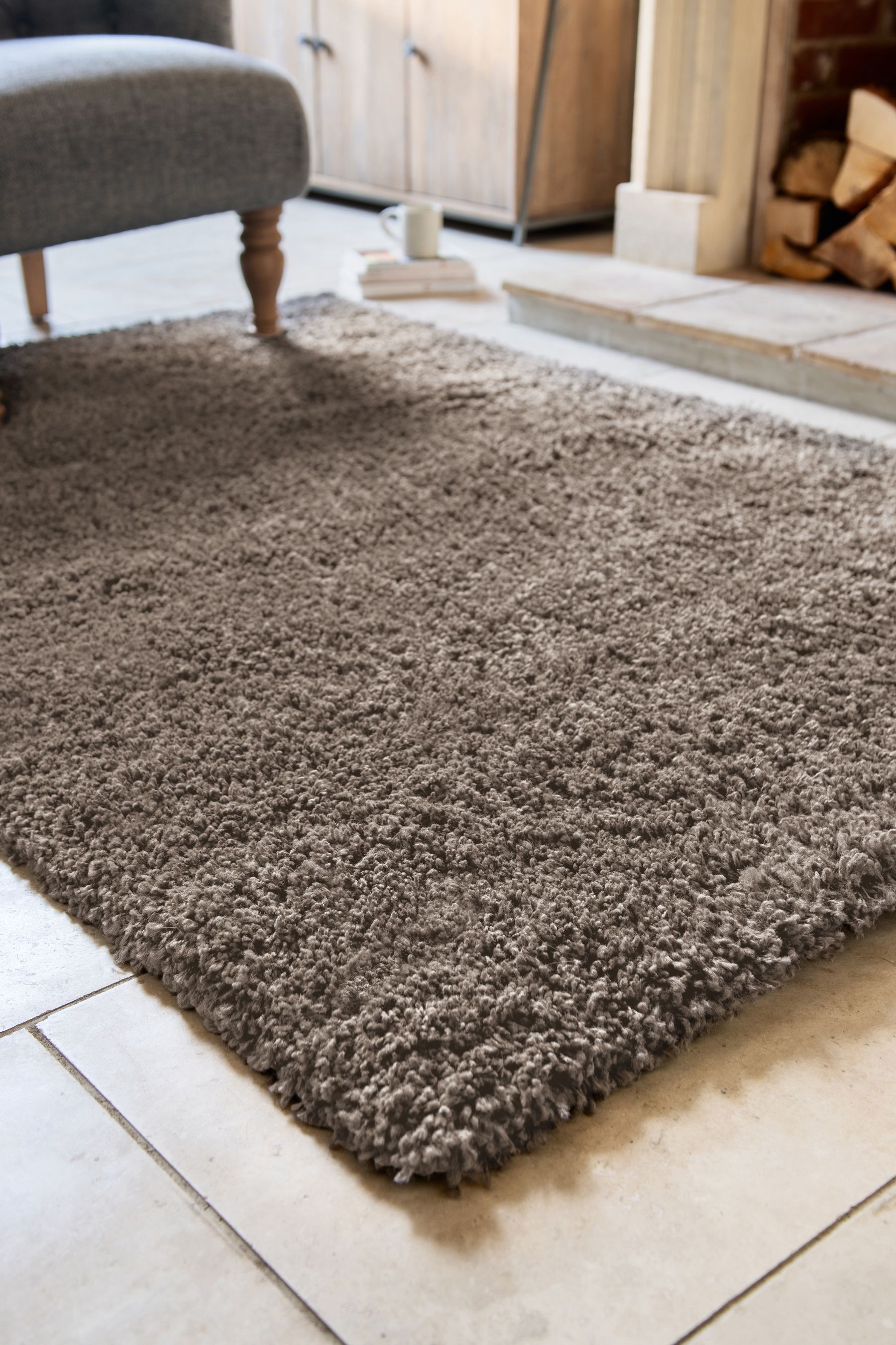 Buy Mink Brown Dark Natural Premium Cosy Shaggy Rug from the Next UK ...