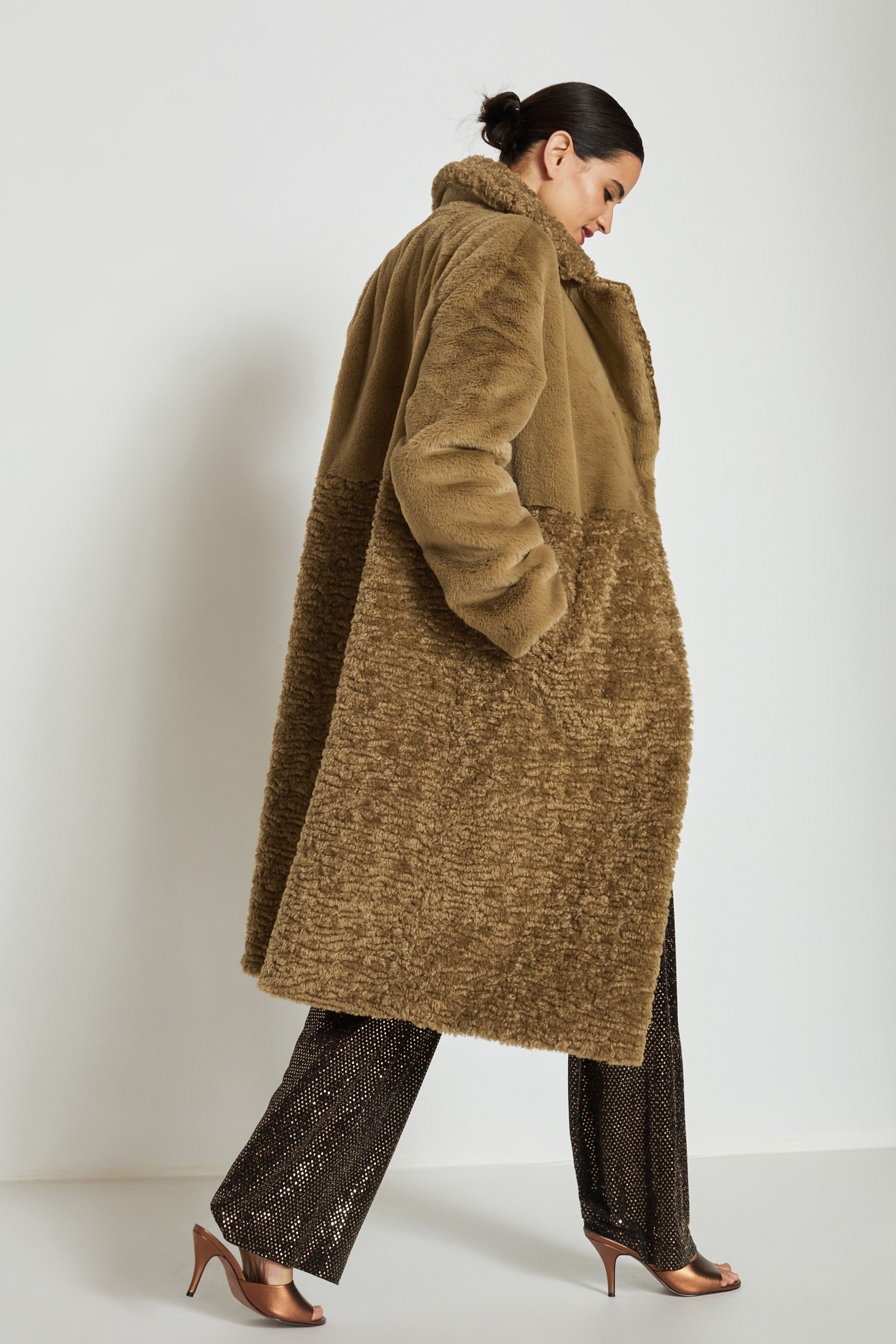 Buy Longline Faux Fur Coat from Next Ireland