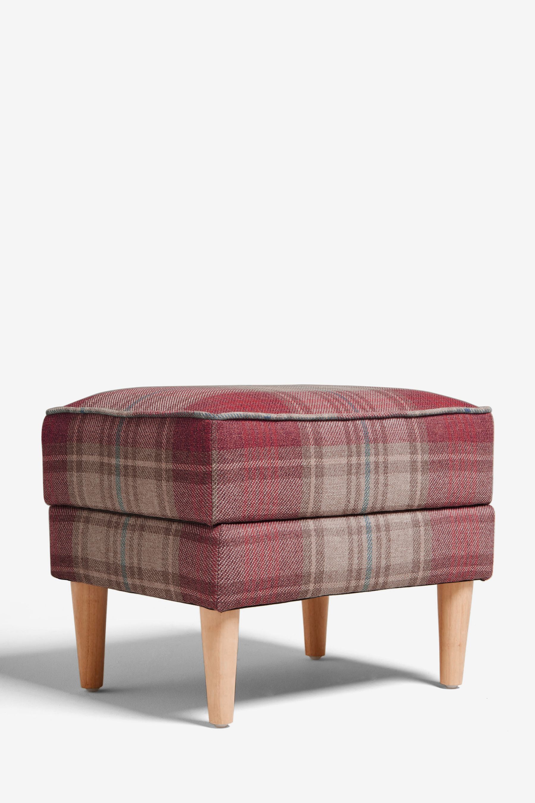 Buy Versatile Check Sterling Red Sherlock Storage Footstool from the ...