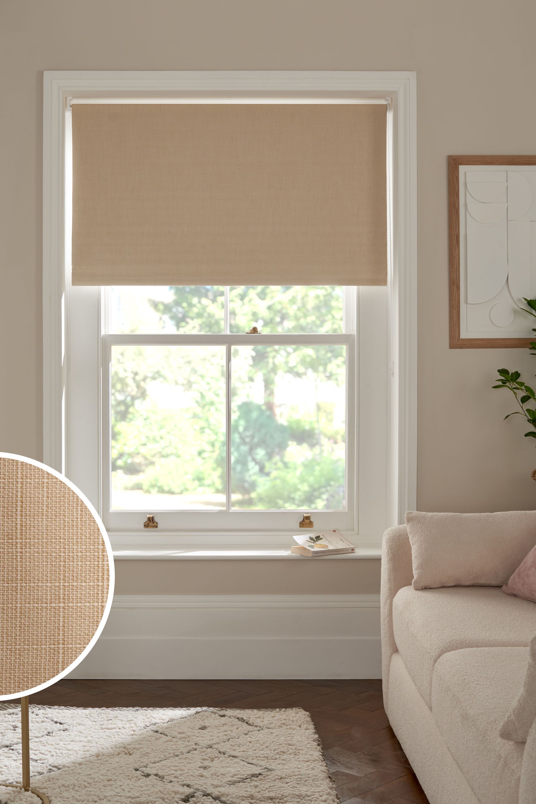 Buy Natural Ready Made Textured Roller Blackout Blind from the Next UK ...