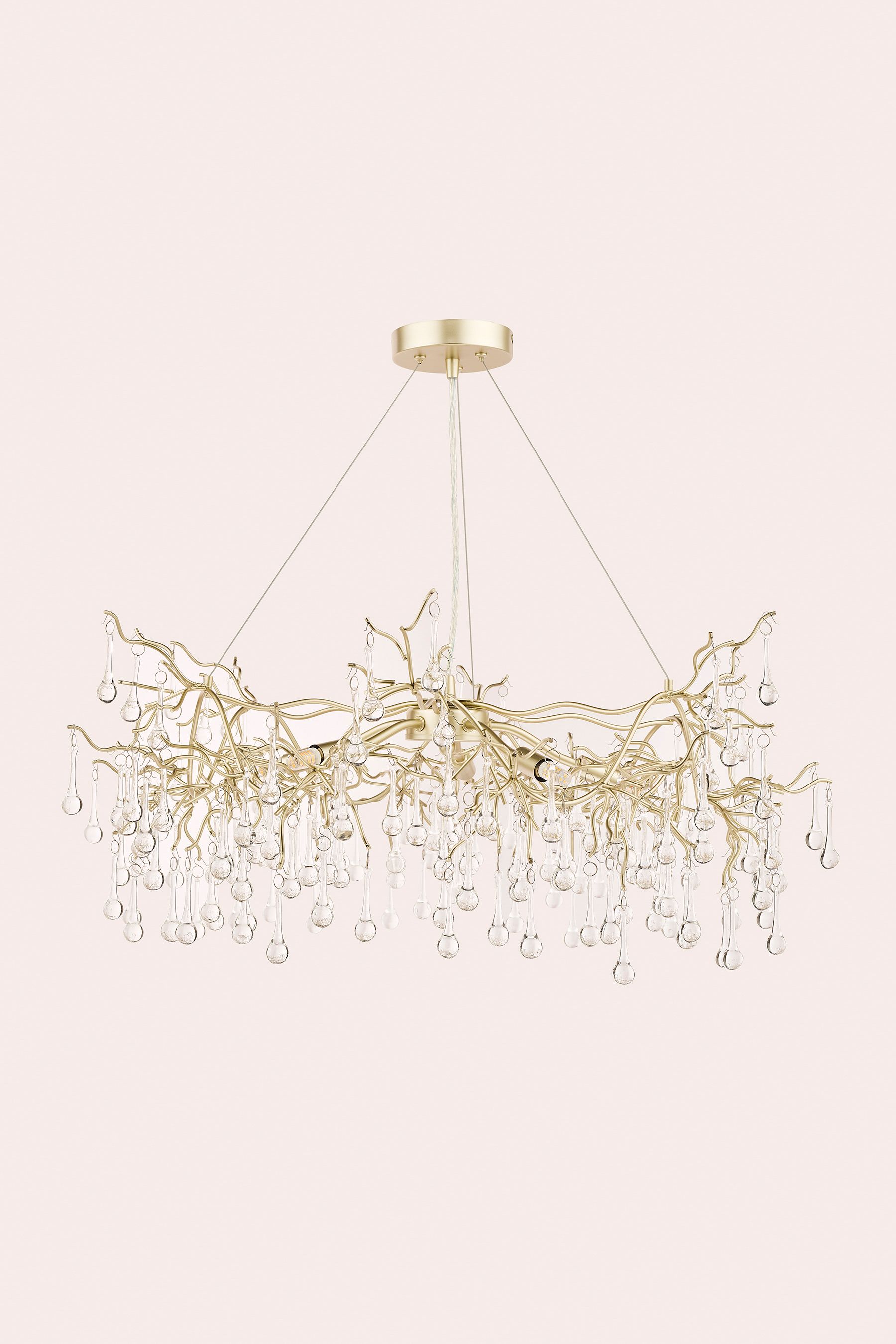 Buy Laura Ashley Gold Willow 5 Light Grand Ceiling Light Pendant from ...