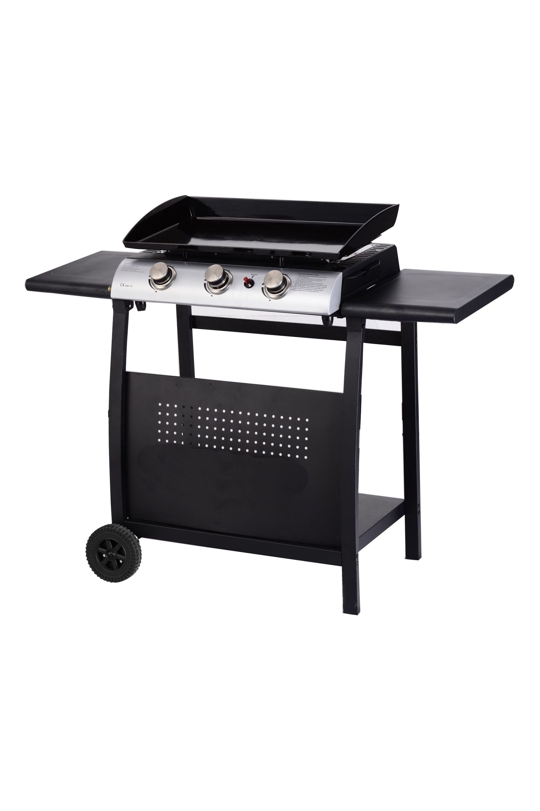 Buy Callow Black Garden 3 Burner Gas BBQ Plancha With Stand from the ...