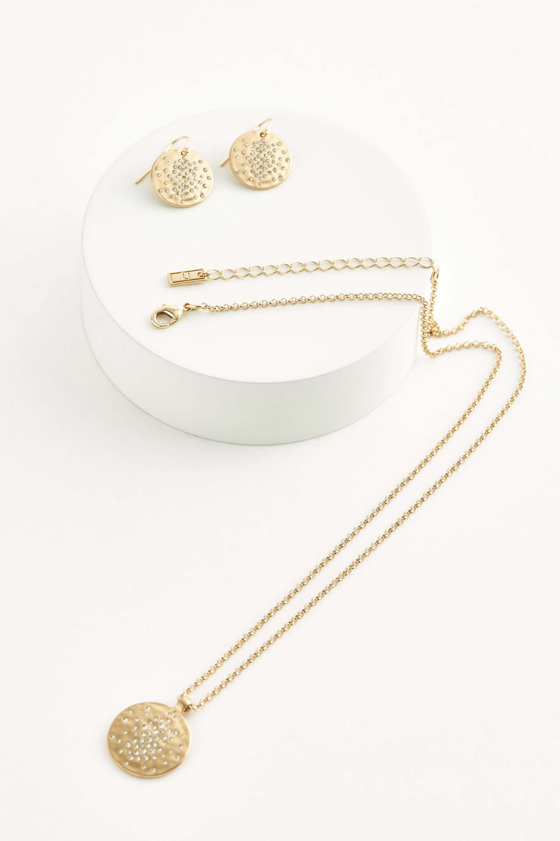 Buy Gold Tone Sparkle Disc Necklace from the Next UK online shop