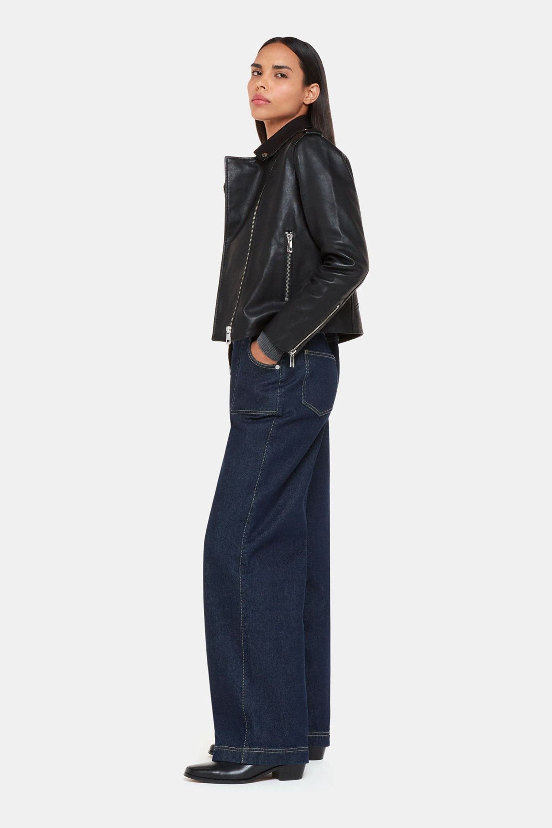Buy Whistles Black Pocket Leather Jacket from the Next UK online shop