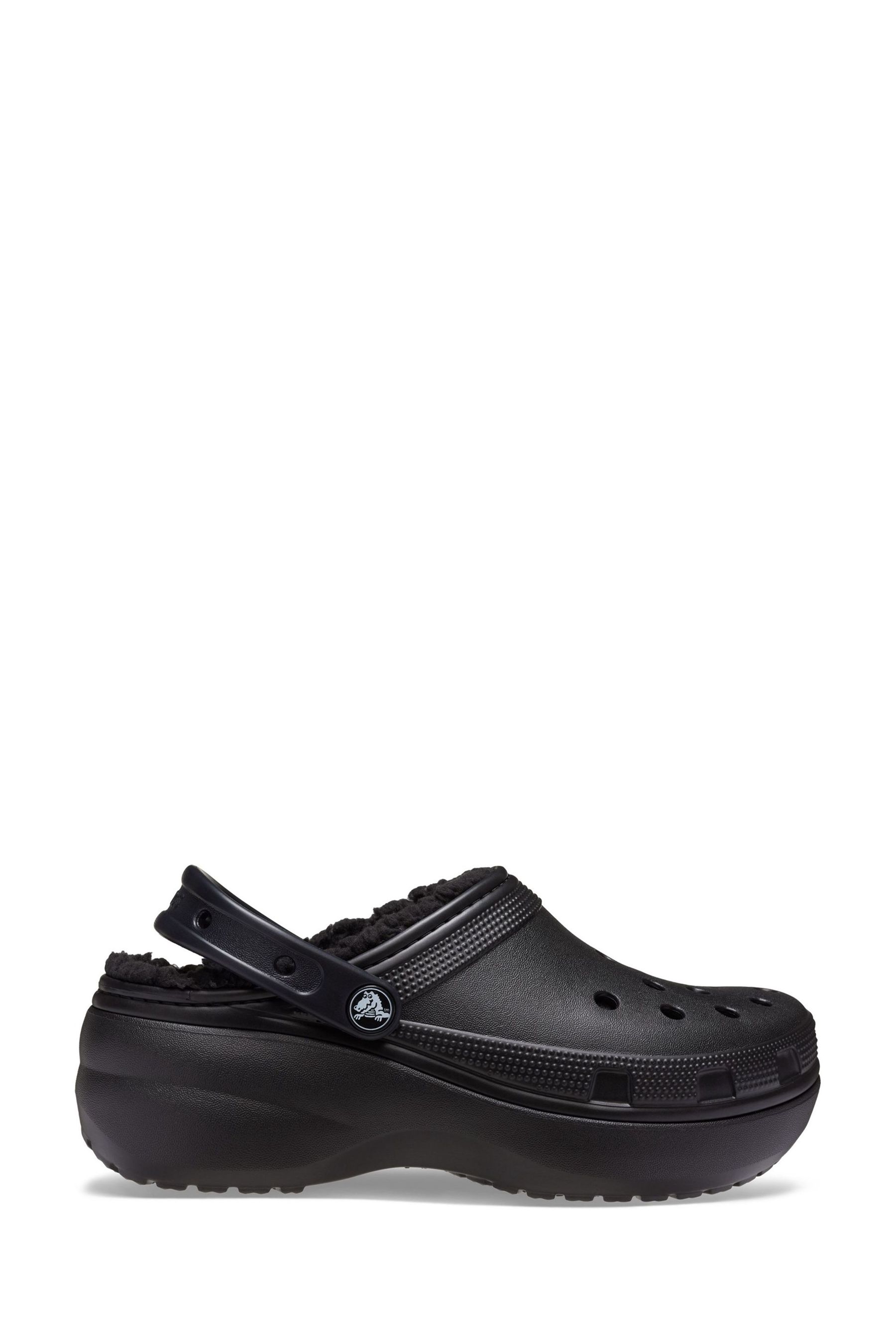 Buy Crocs Black Classic Fluffy Lined Platform Clogs from the Next UK ...