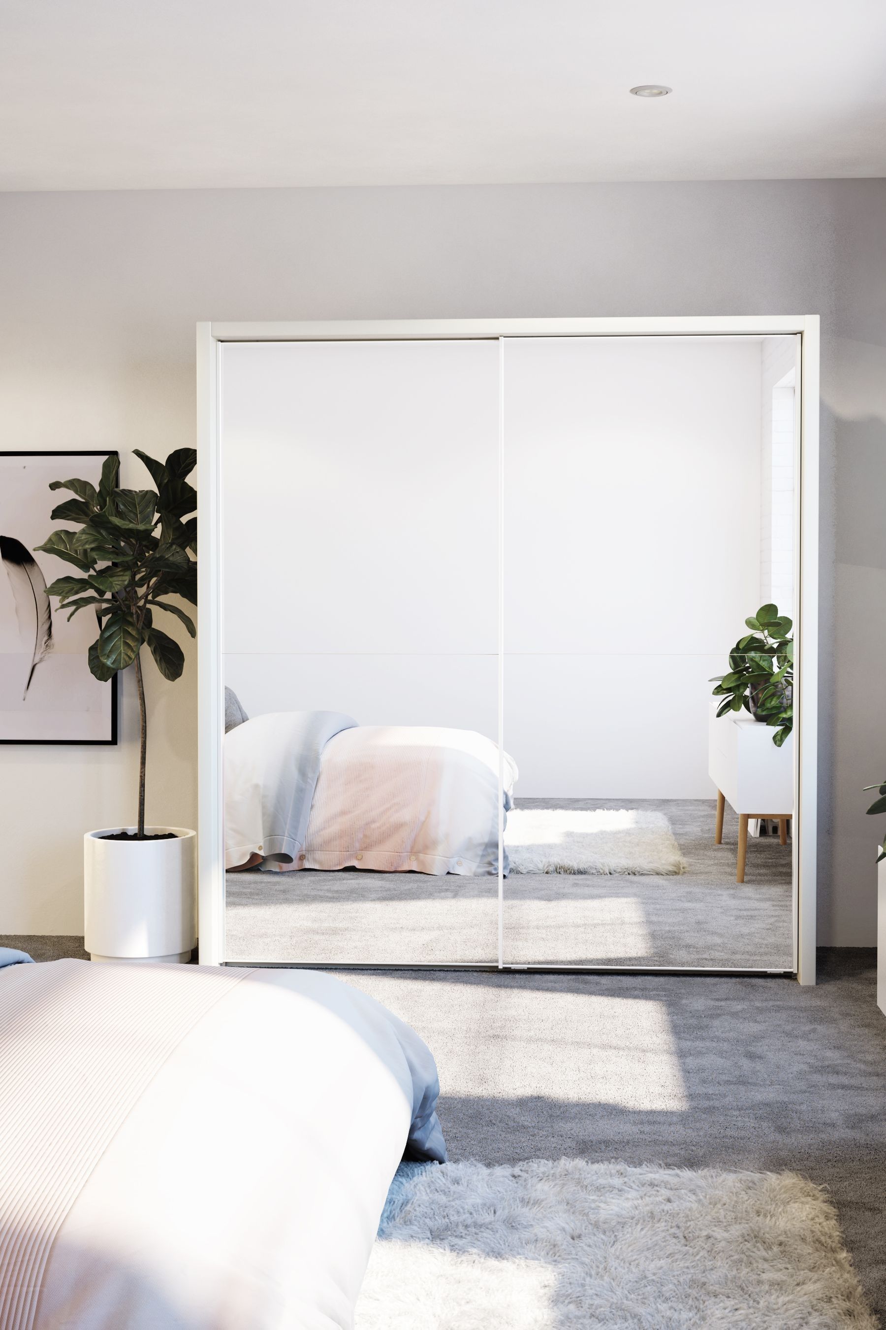 Buy Wiemann White Peyton Mirror Sliding 2.1m Sliding Semi Fitted ...