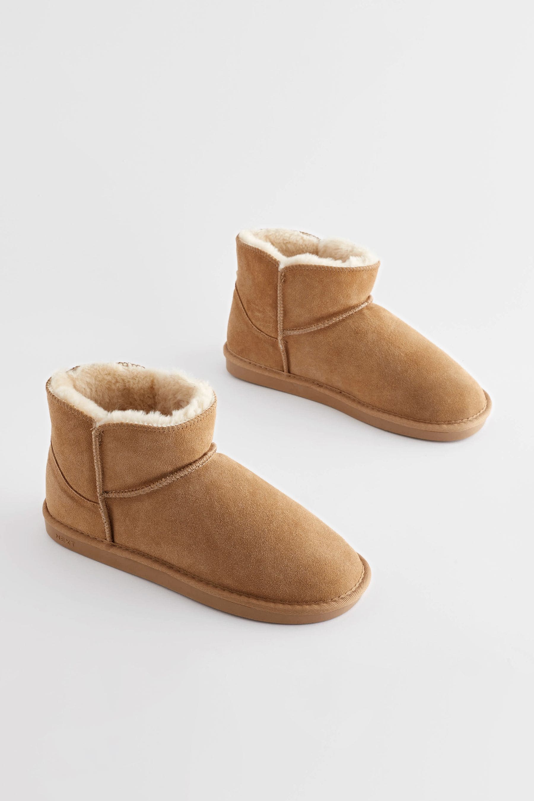 Buy Tan Brown Faux Fur Lined Suede Slipper Boots from the Next UK ...
