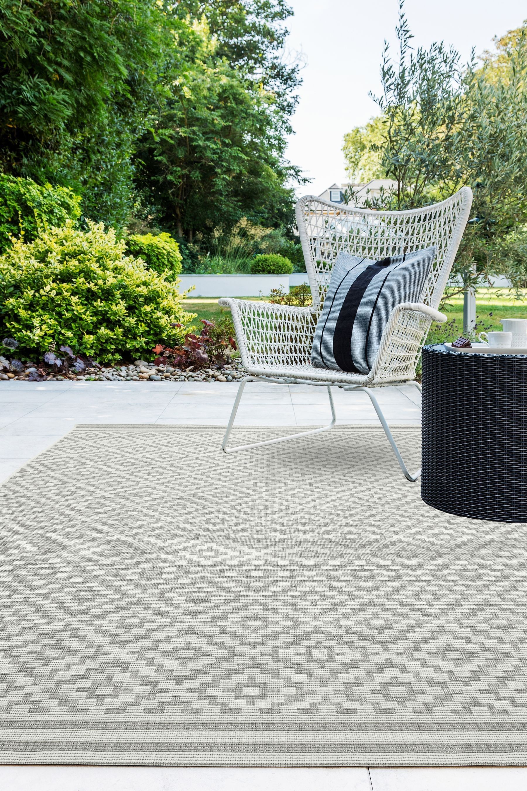 Buy Asiatic Rugs Grey Geo Patio Outdoors Rug from the Next UK online shop