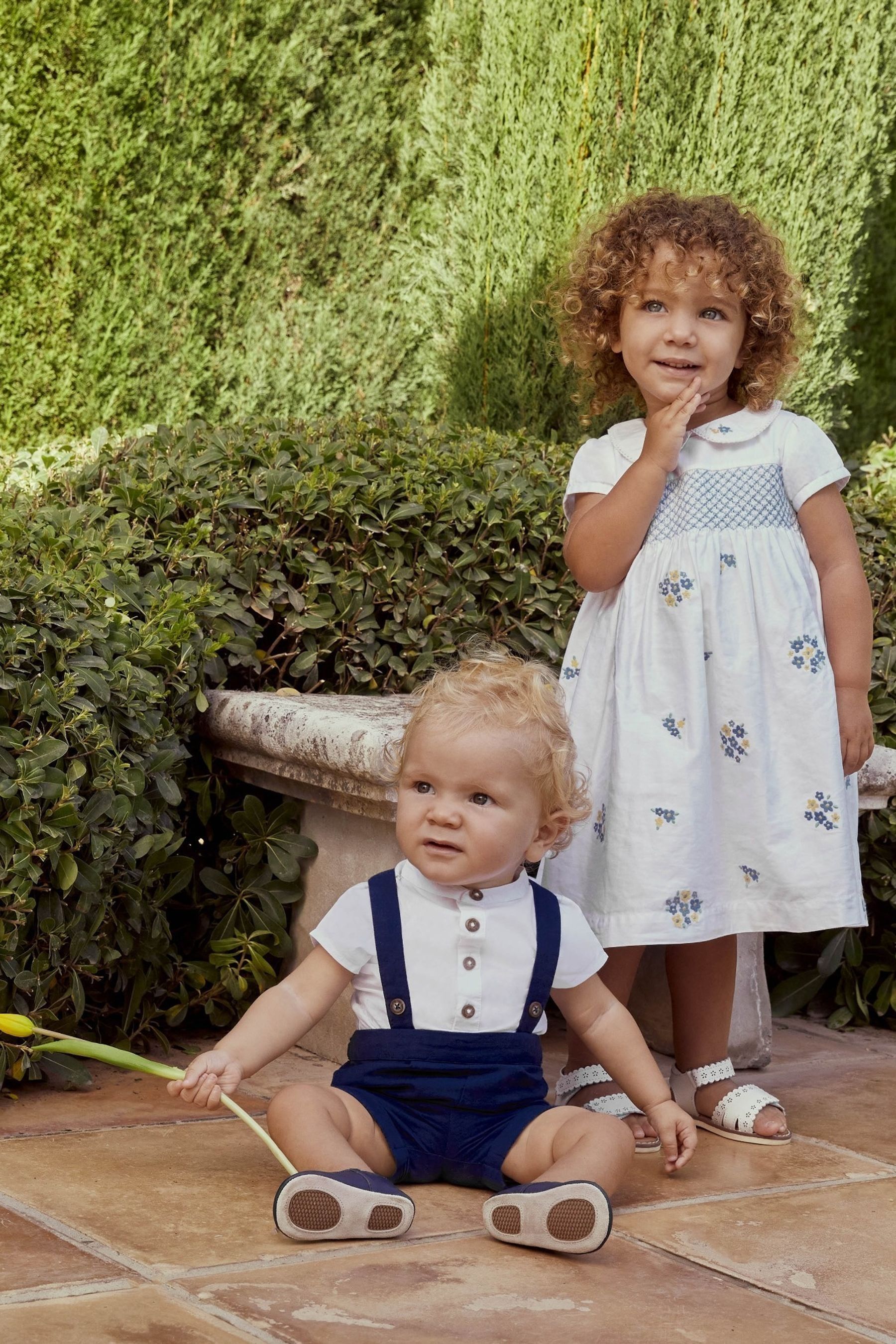 Buy Jojo Maman Bébé 2-Piece Navy Baby Grandad Shirt & Shorts Set from ...