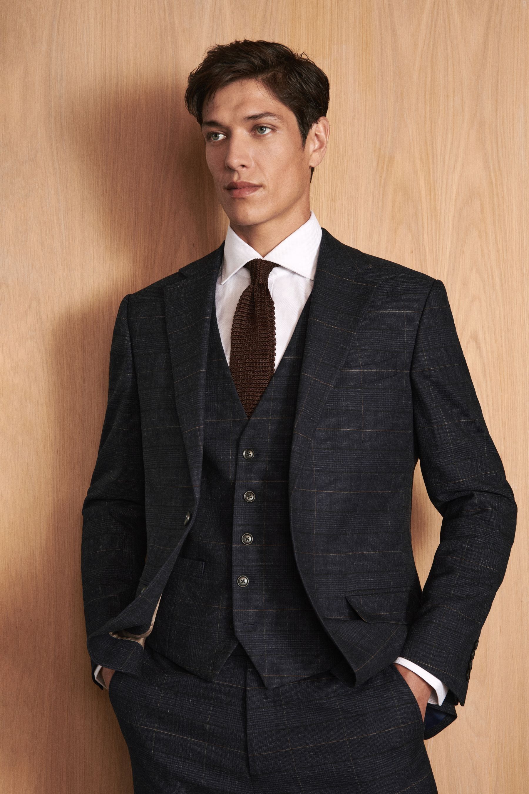 Buy MOSS Tailored Fit Blue Flannel Jacket from the Next UK online shop