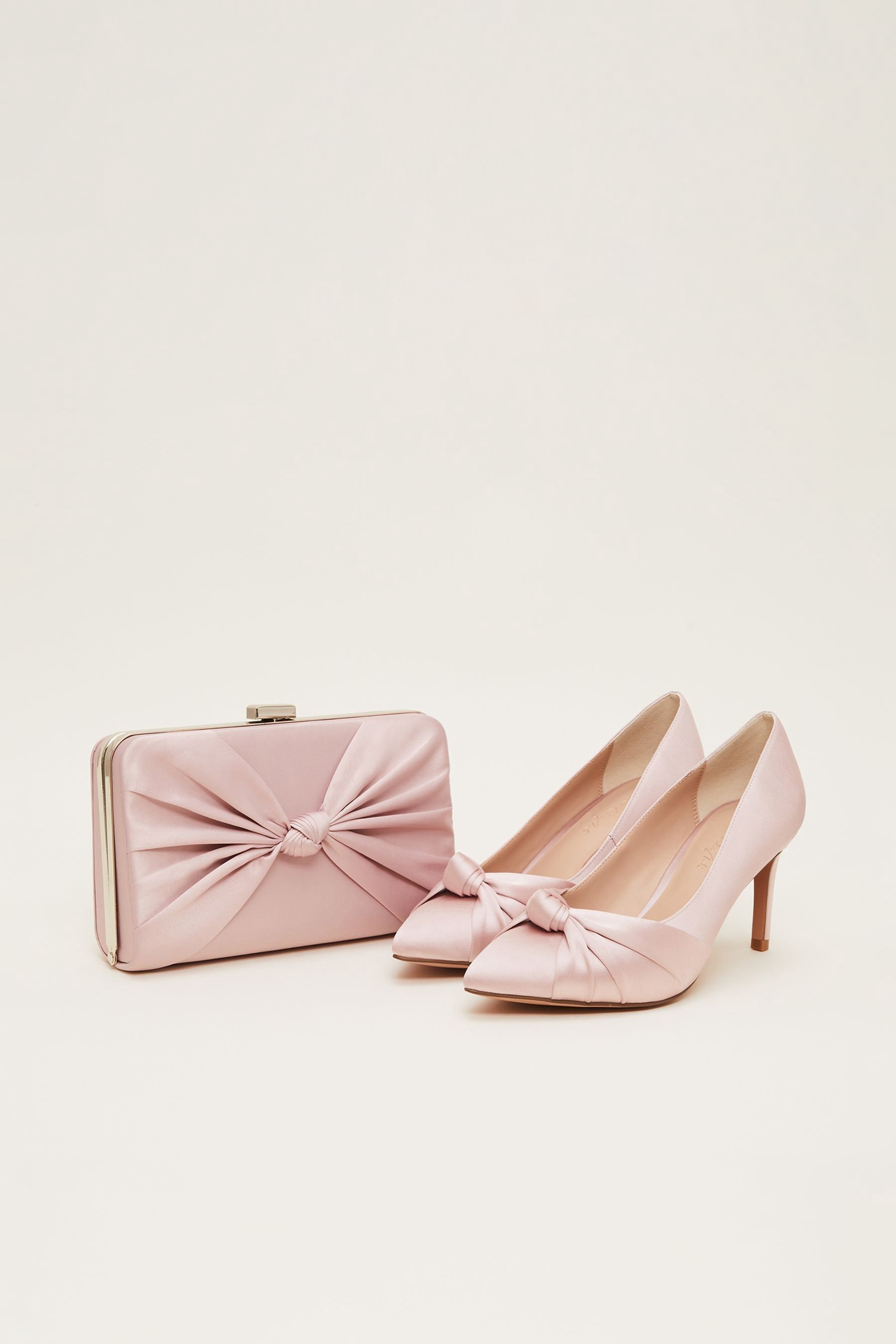Buy Phase Eight Pink Satin Knot Front Box Clutch from the Next UK ...