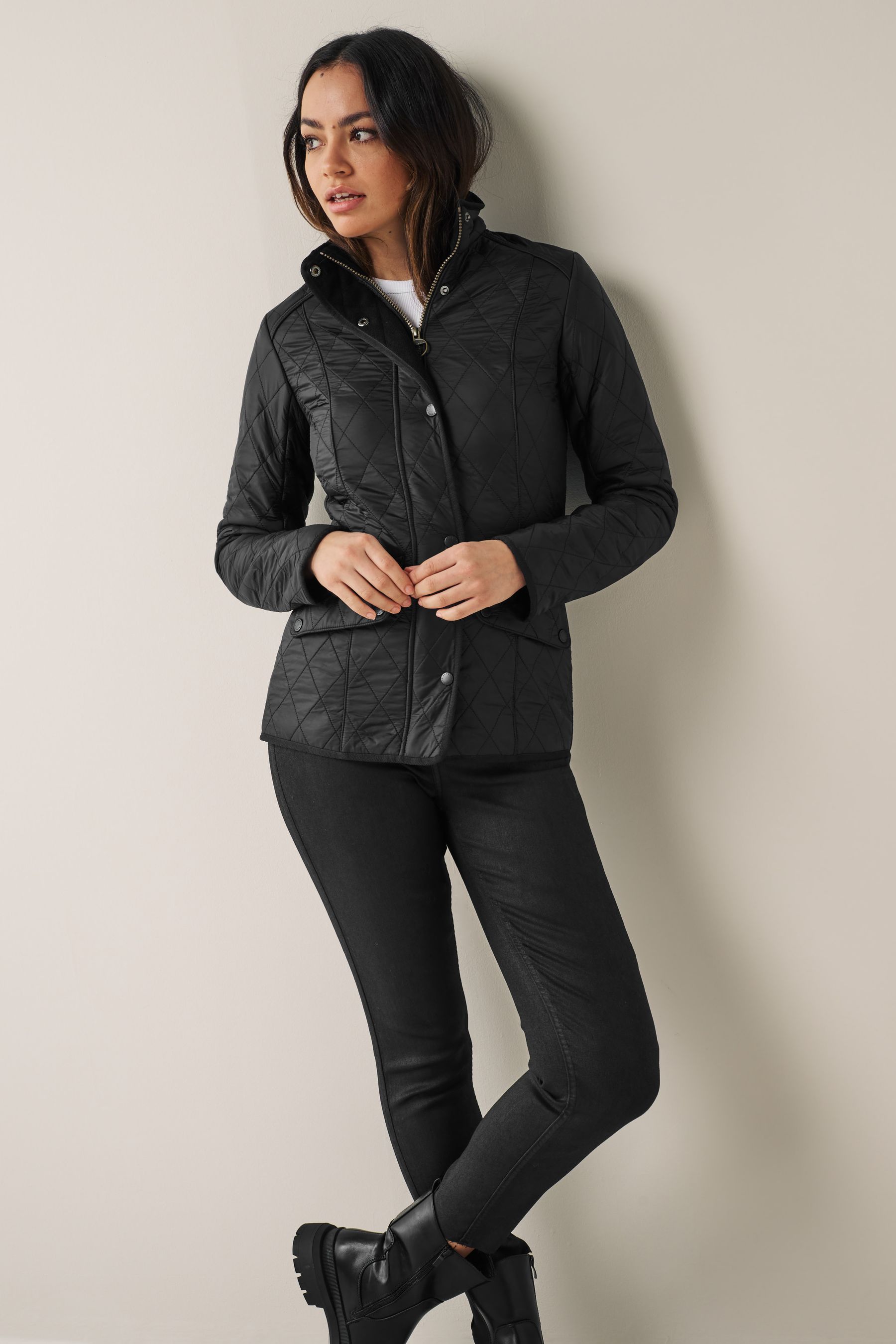 Buy Barbour® Black Cavalry Quilted Jacket from the Next UK online shop