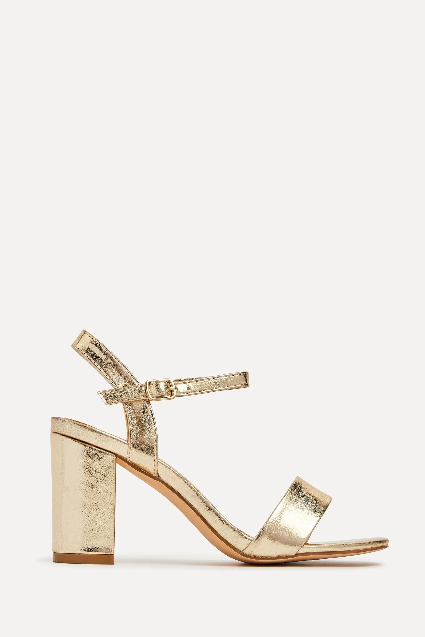 Buy Linzi Gold Skyline Open Back Barely There Block Heels from the Next ...