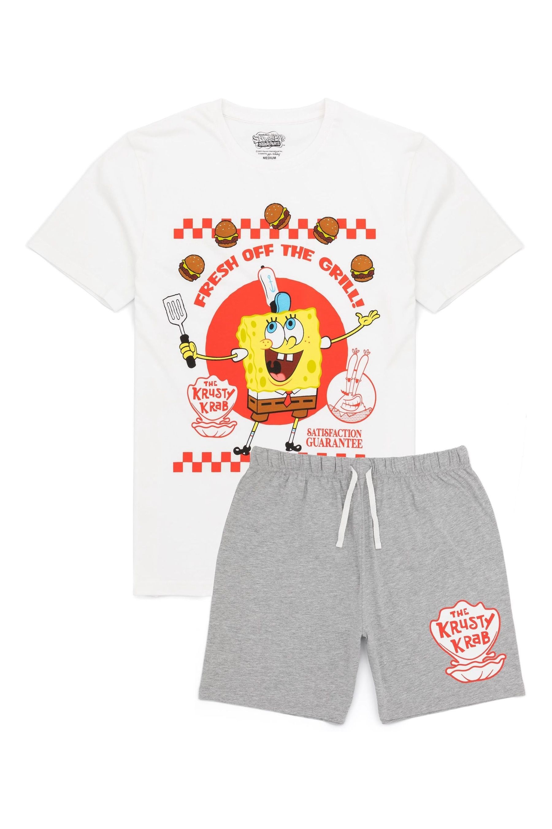 Buy Vanilla Underground White Mens Spongebob Short Pyjamas From The Buy Vanilla Underground White Mens Spongebob Short Pyjamas From The