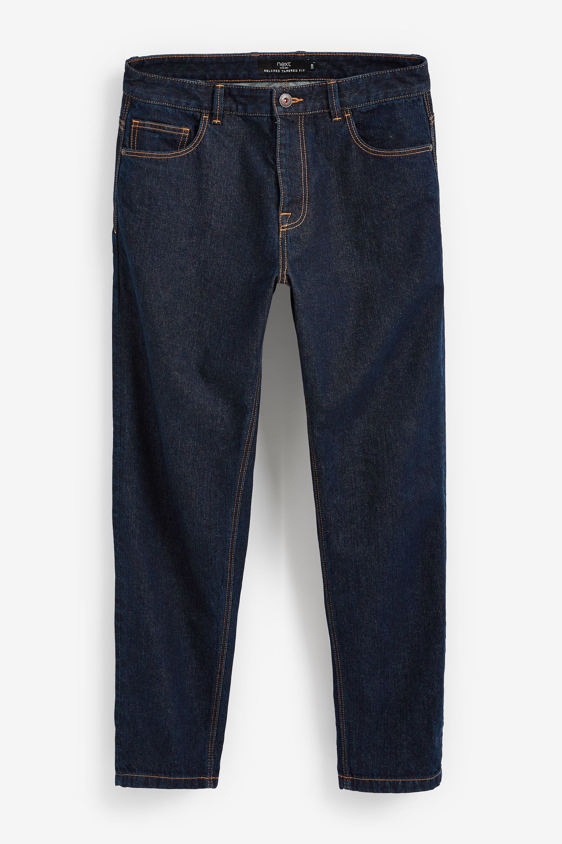 Buy Dark Blue Relaxed Tapered Cotton Jeans from the Next UK online shop