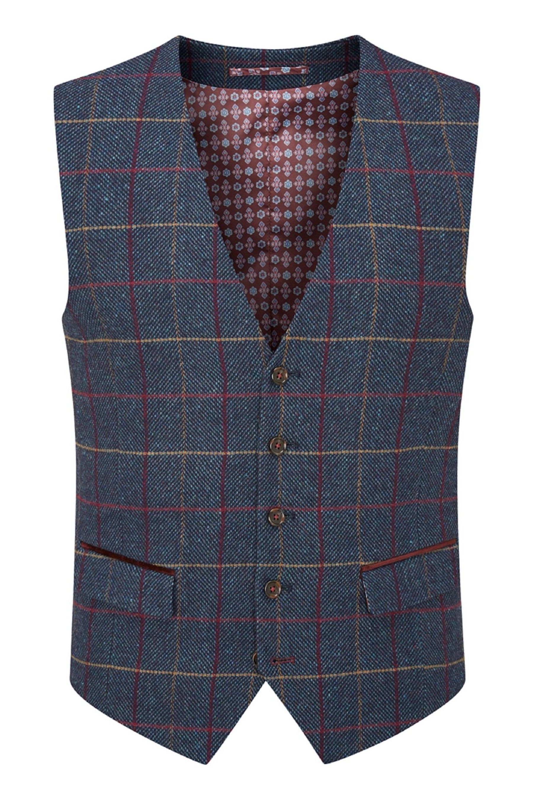 Buy Skopes Doyle Navy Blue Tweed Wool Blend Suit Waistcoat From The Next Uk Online Shop