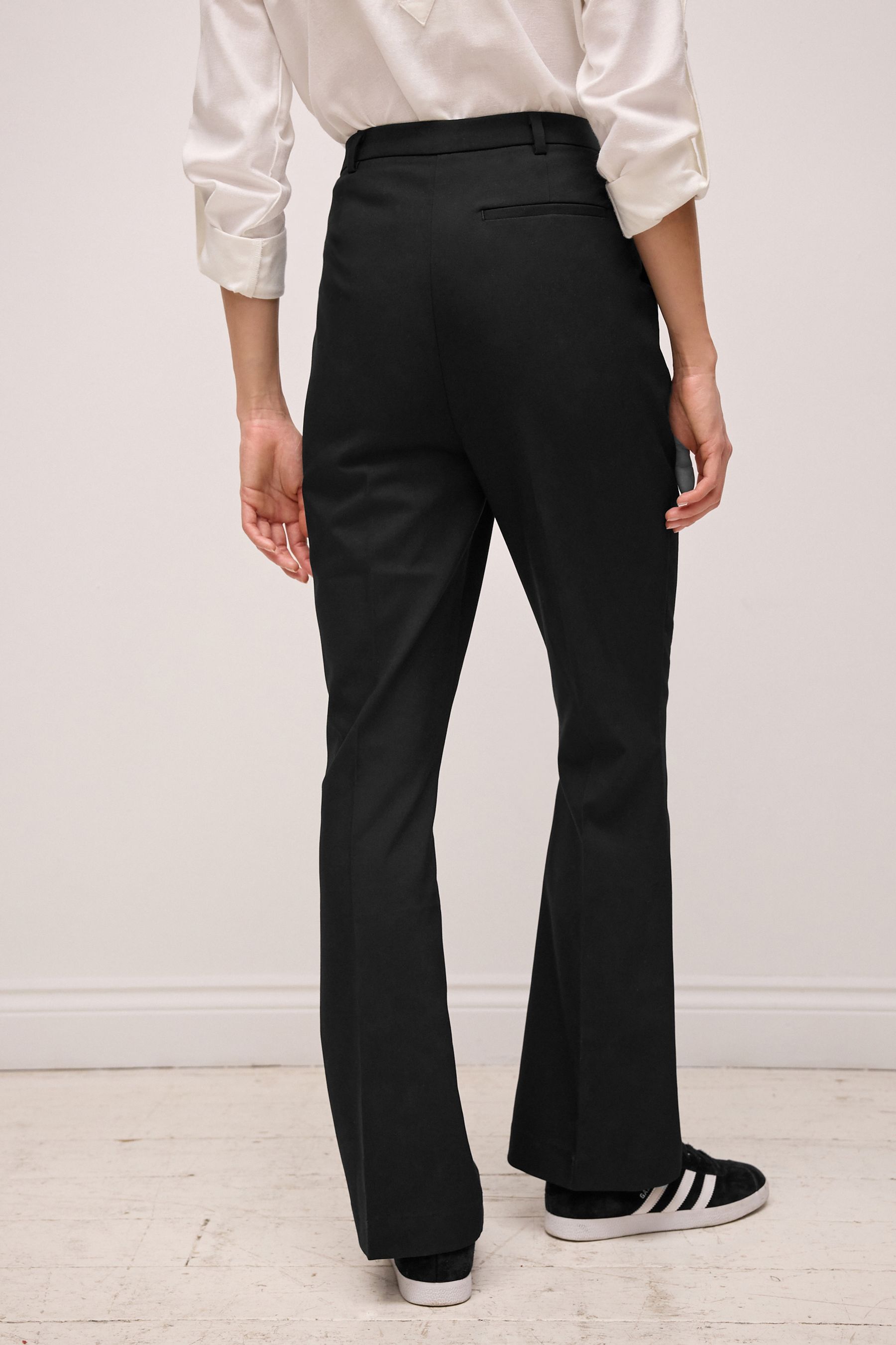 Black Tailored Stretch Bootcut Trousers
