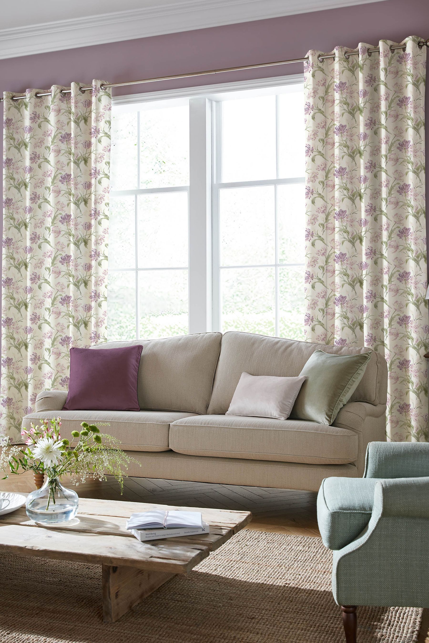 Buy Laura Ashley Grape 100% Cotton Gosford Made to Measure Curtains ...