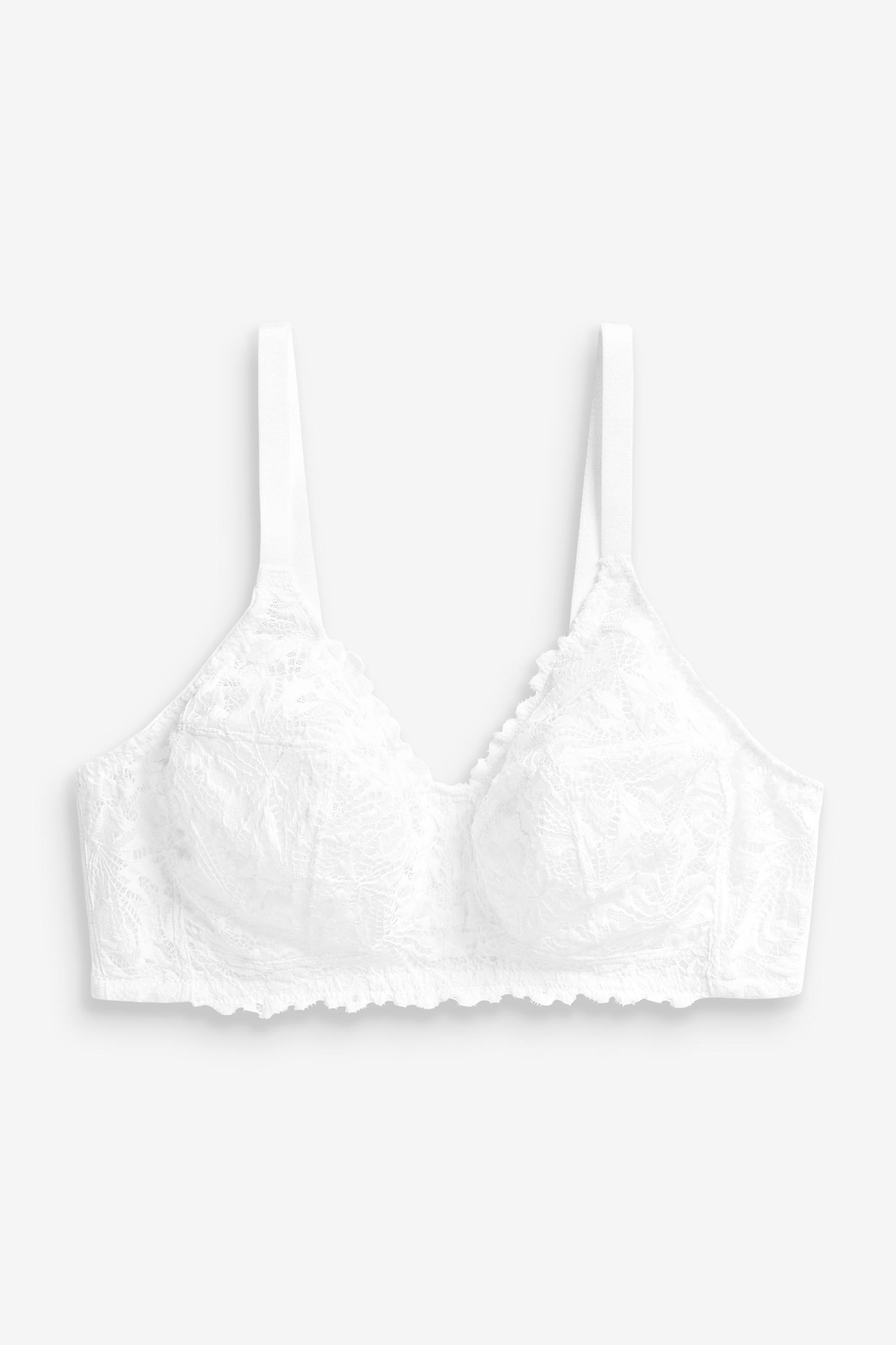 Buy White Total Support Non Pad Non Wire Full Cup Comfort Lace Bra from ...