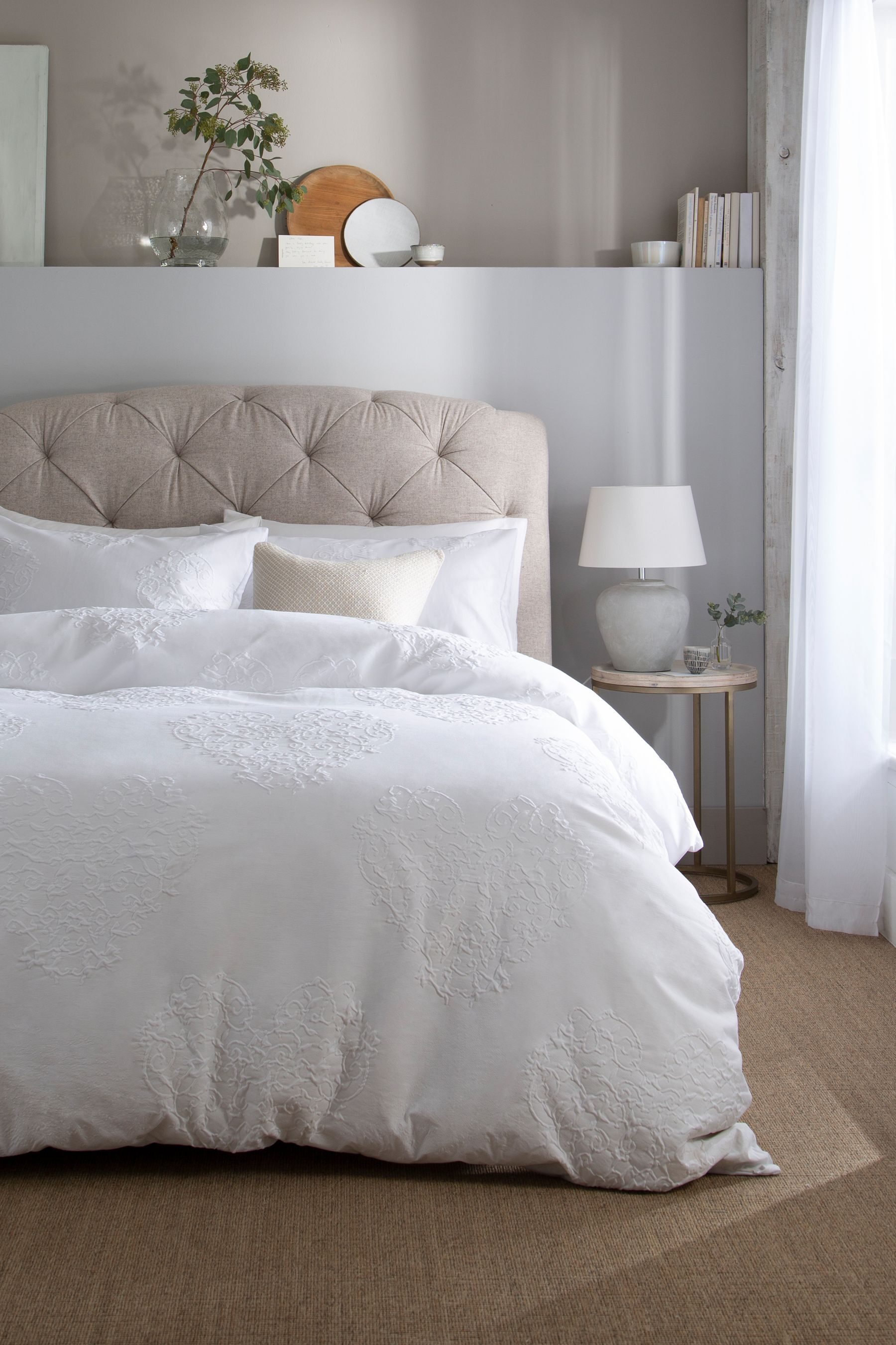 Buy Wool Blend Natural Stone Hartford Collection Luxe Upholstered ...