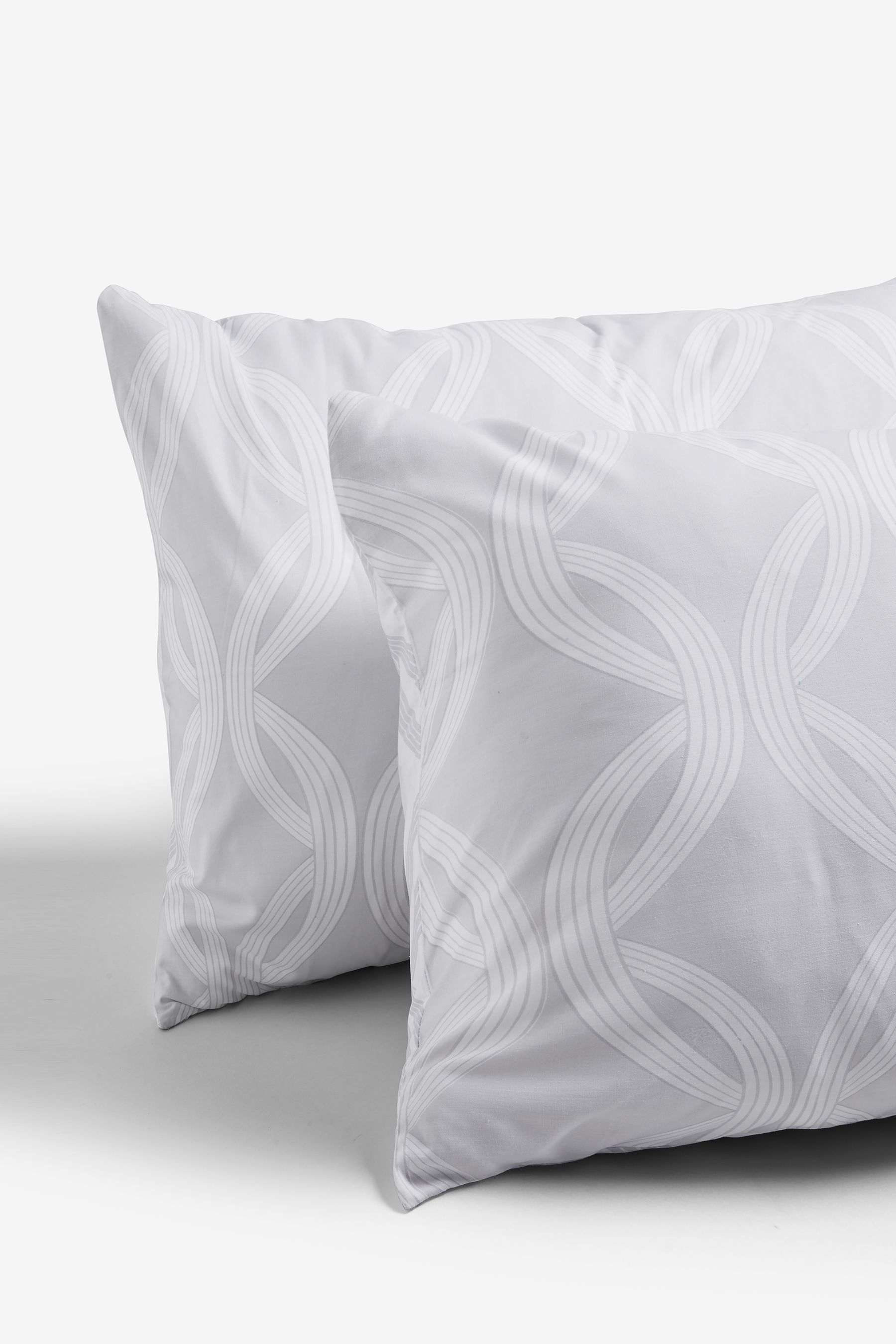 Buy 2 Pack Grey Geo Reversible Duvet Cover and Pillowcase Set from the ...