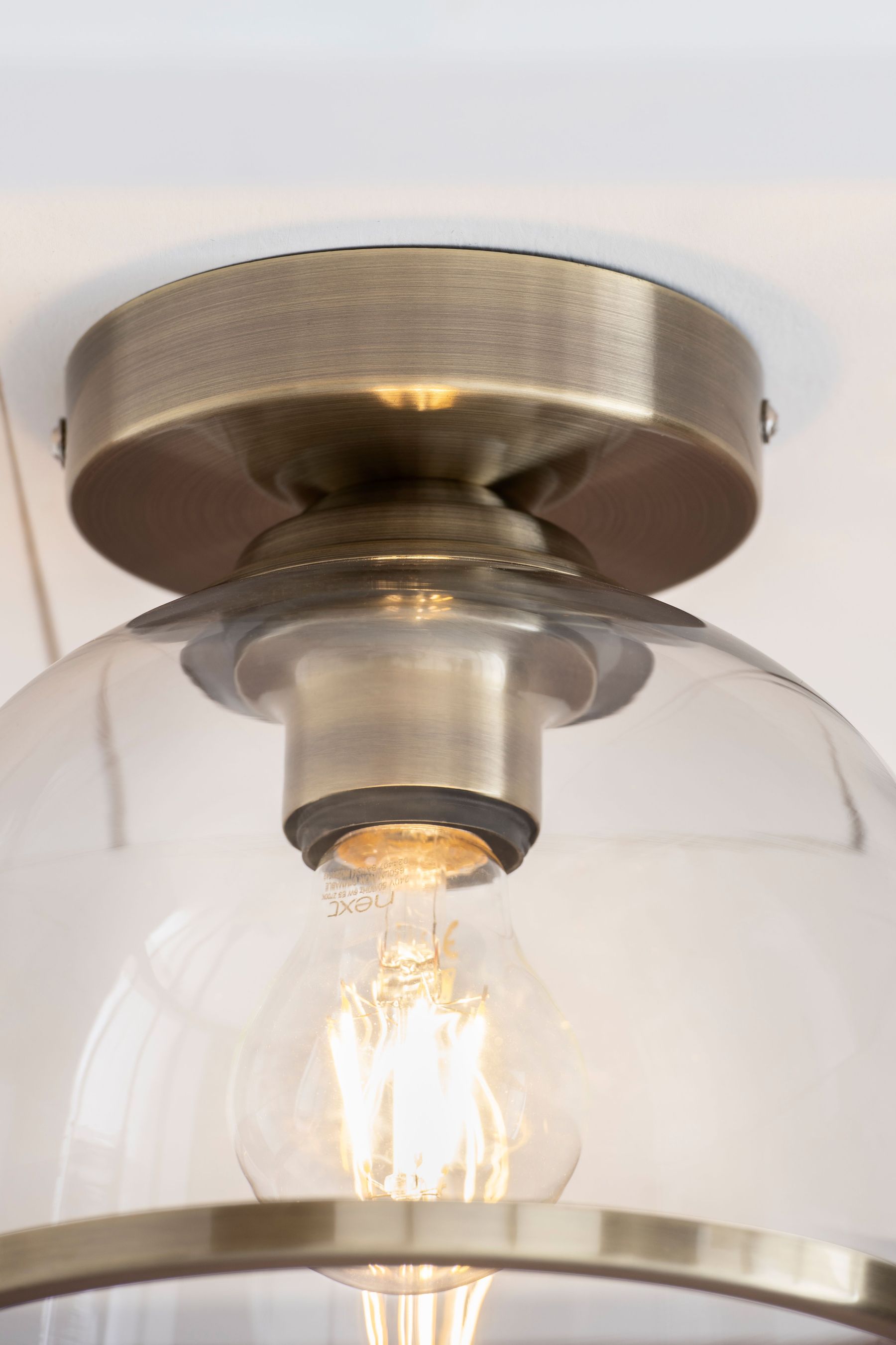 Buy Brass Gloucester Flush Fitting Ceiling Light from Next Ireland