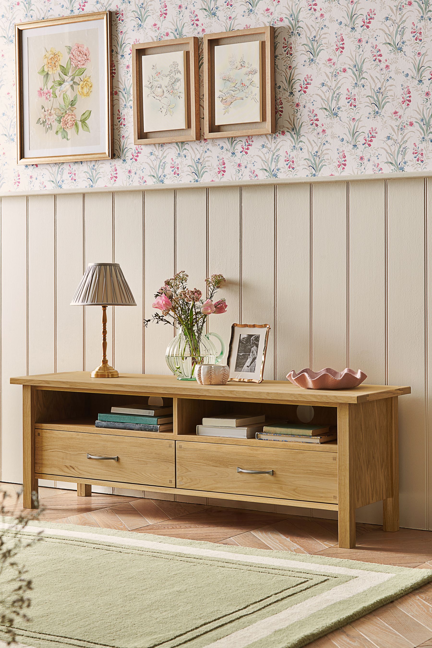 Buy Laura Ashley Oak Milton 2 Drawer TV Unit from the Next UK online shop