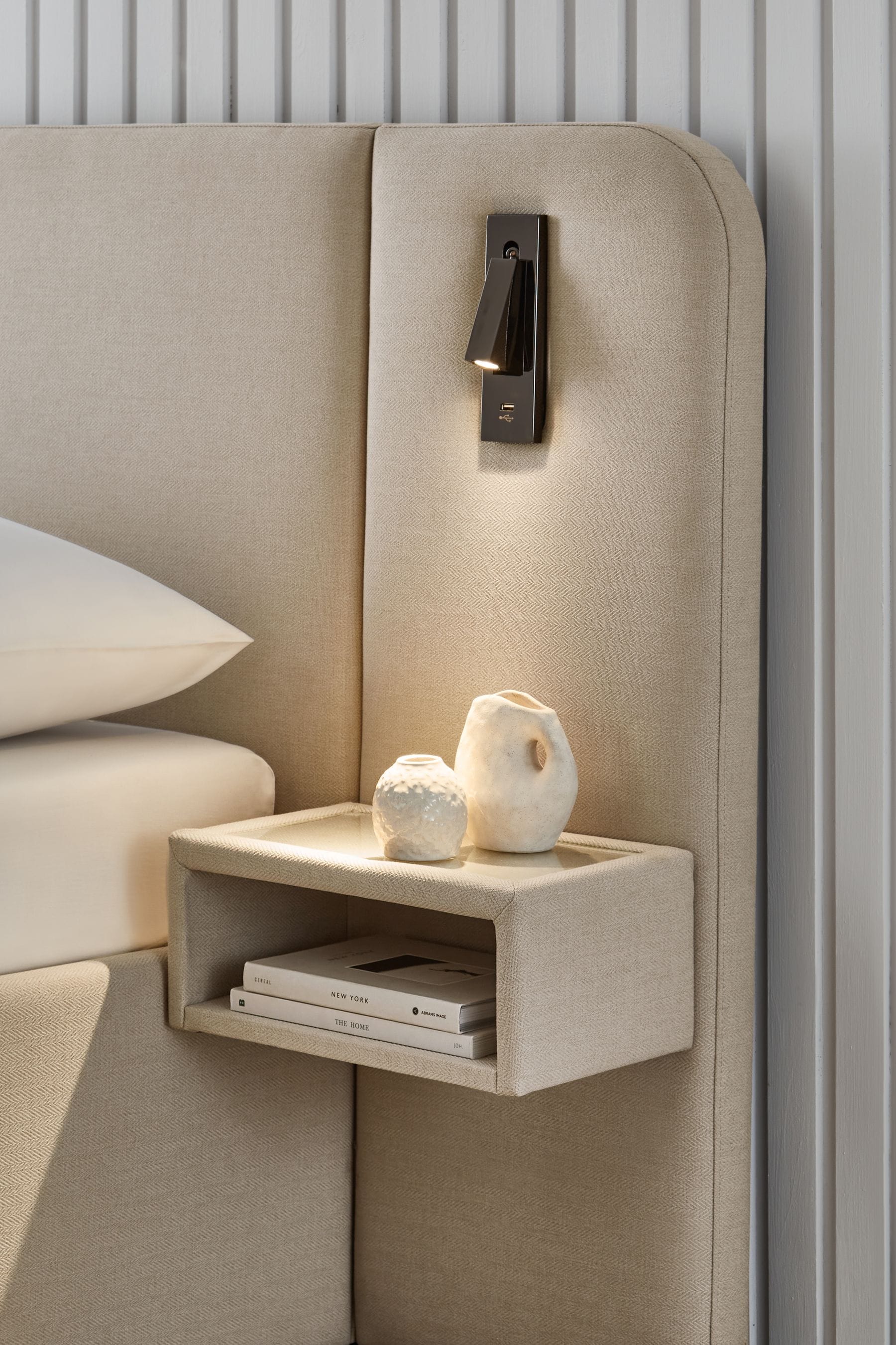 Buy Natural Contemporary Tweed Linen Matson Upholstered Hotel Bed Frame ...