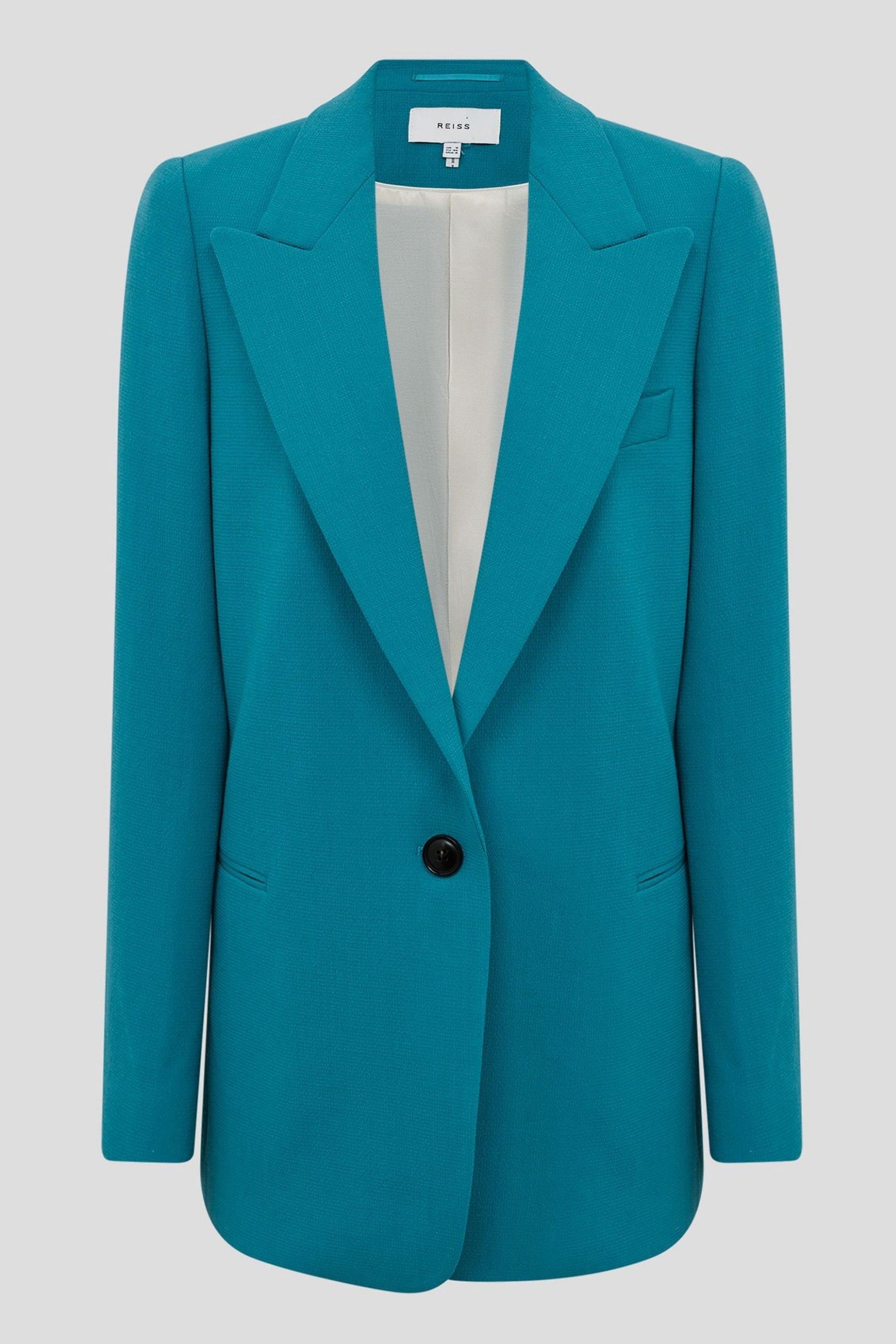 Buy Reiss Turquoise Blake Slim Fit Single Breasted 100% Wool Blazer ...