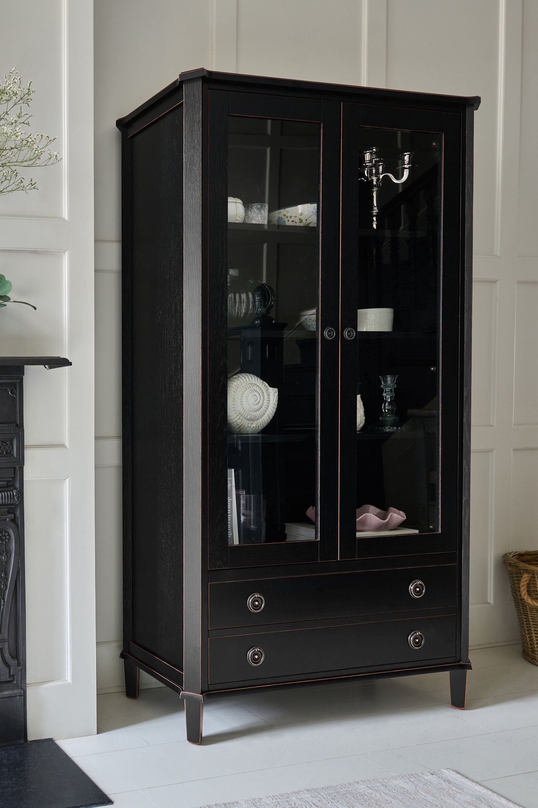 Buy Laura Ashley Black Henshaw 2 Door 2 Drawer Display Unit from the ...