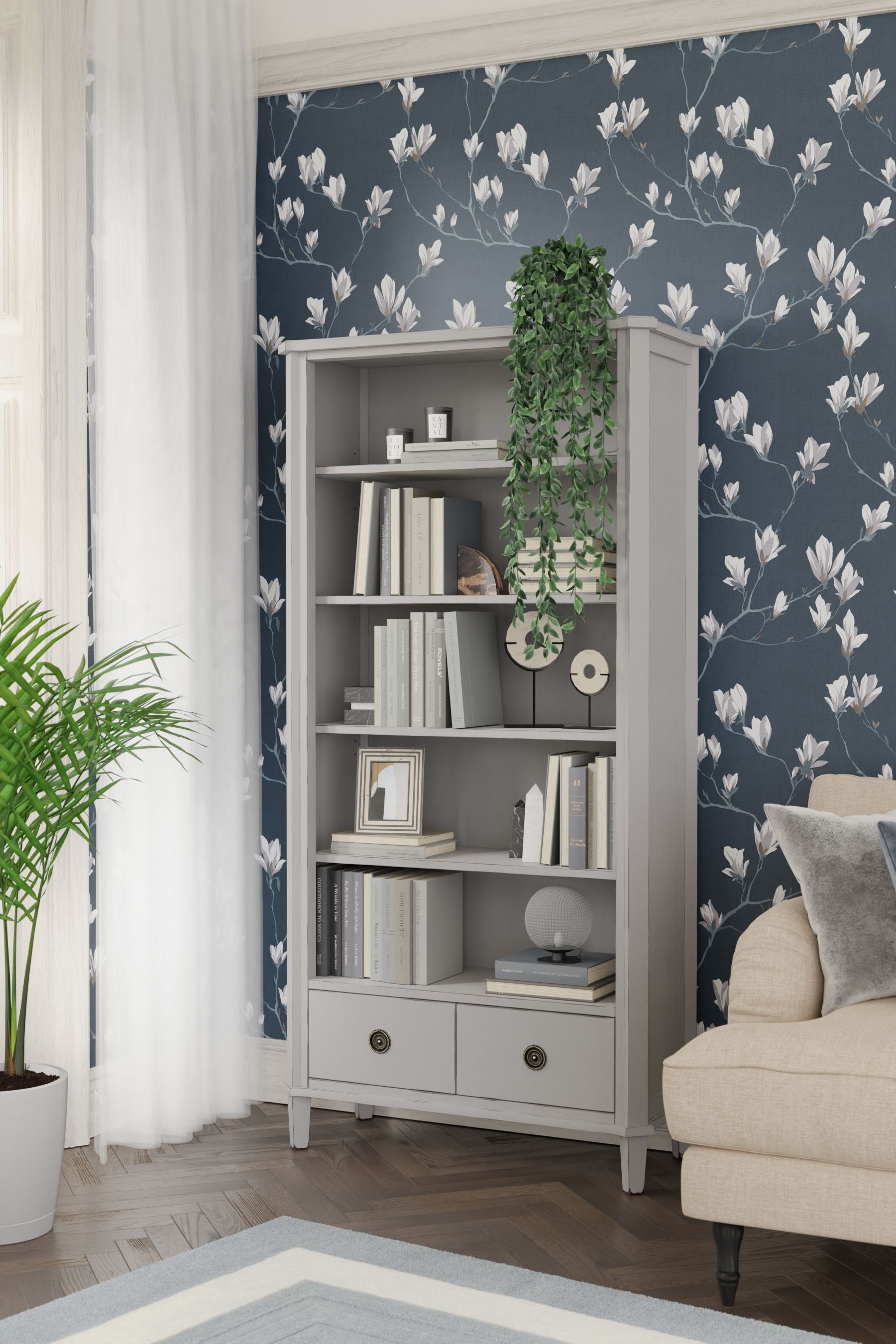 Buy Laura Ashley Henshaw 2 Drawer Single Bookcase from the Laura Ashley ...