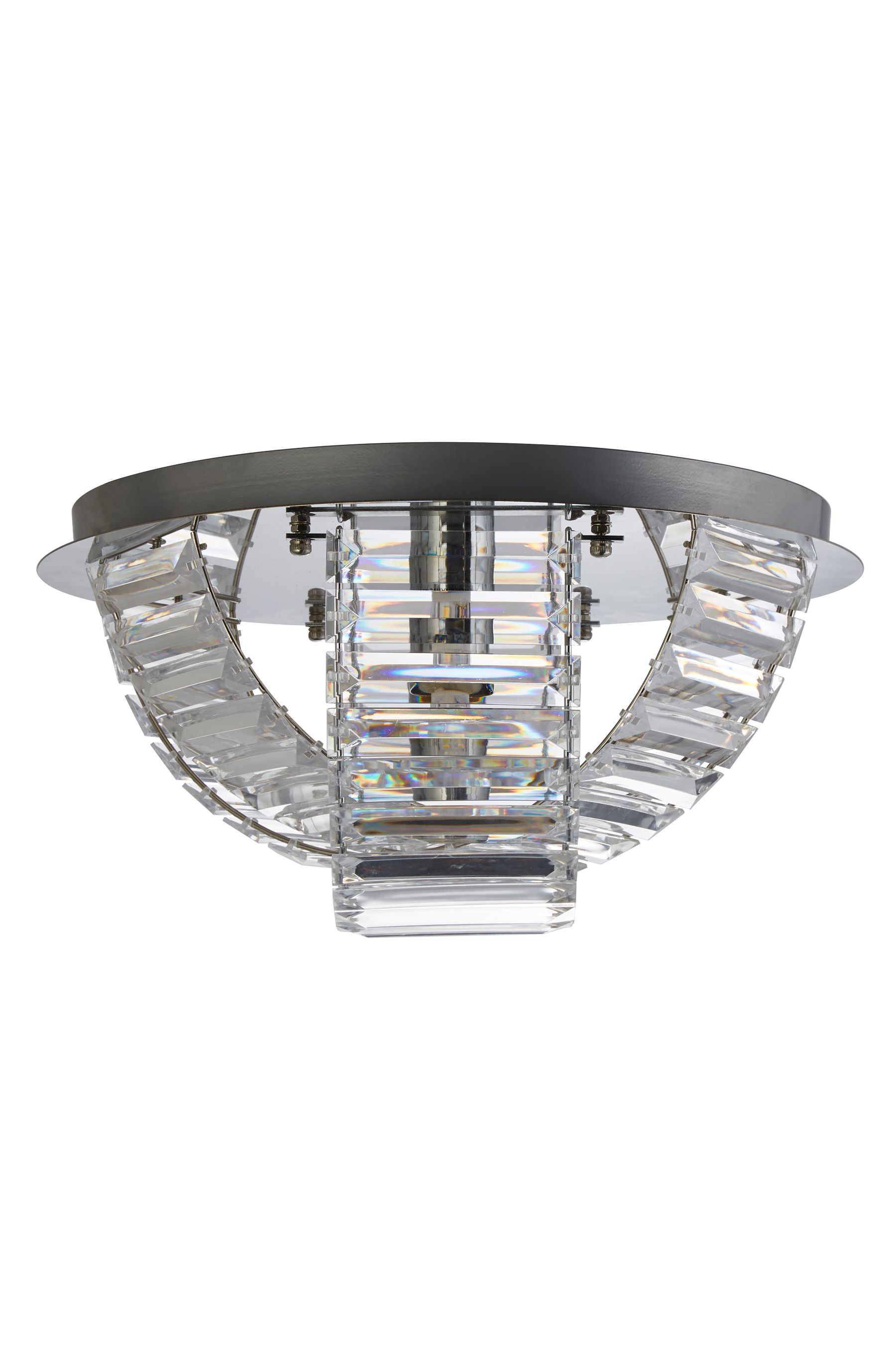 Buy Searchlight Chrome Archer 2 Light Venetian Flush Ceiling Light from ...