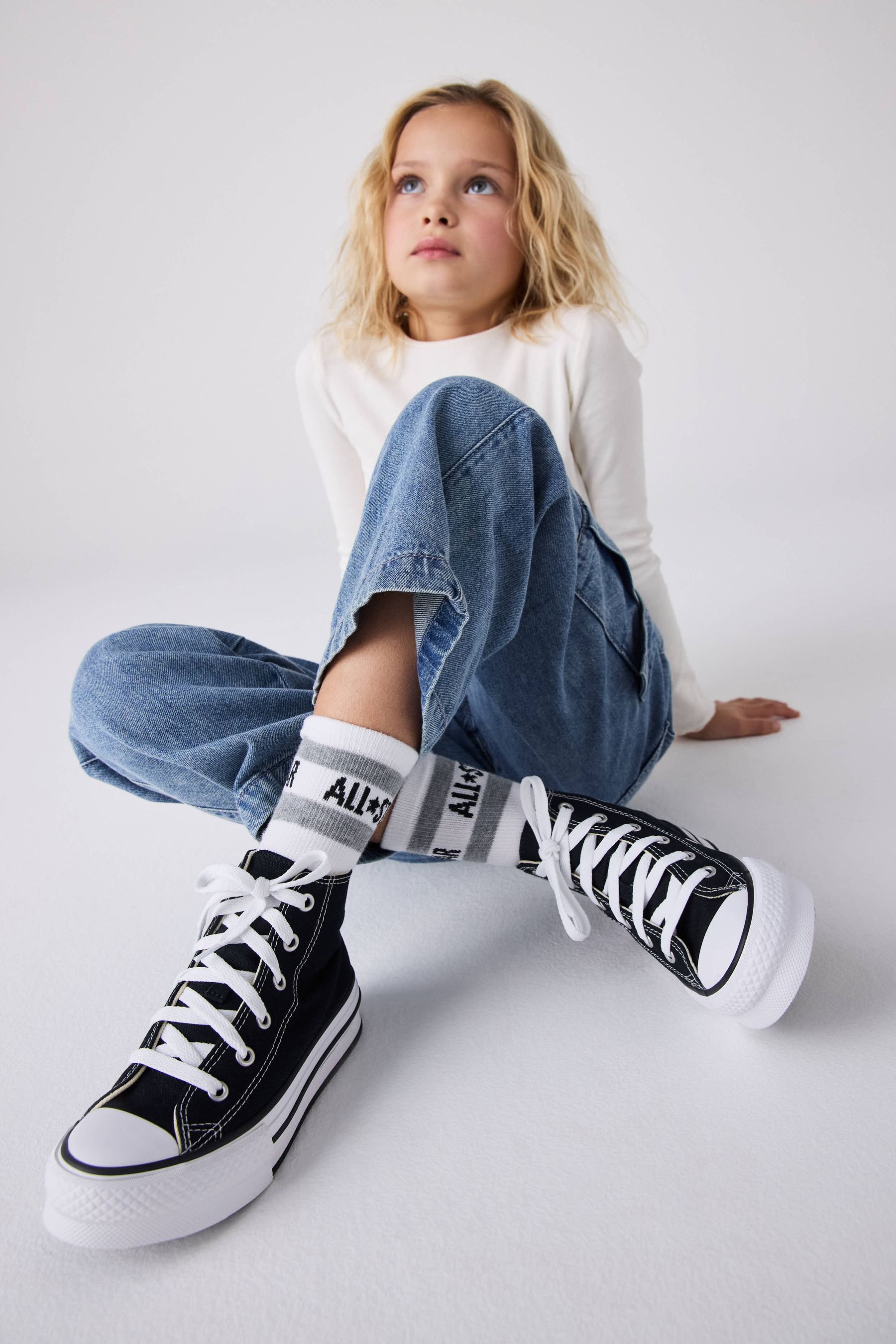 Buy Converse Black Eva Lift High Top Junior Trainers from the Next UK ...