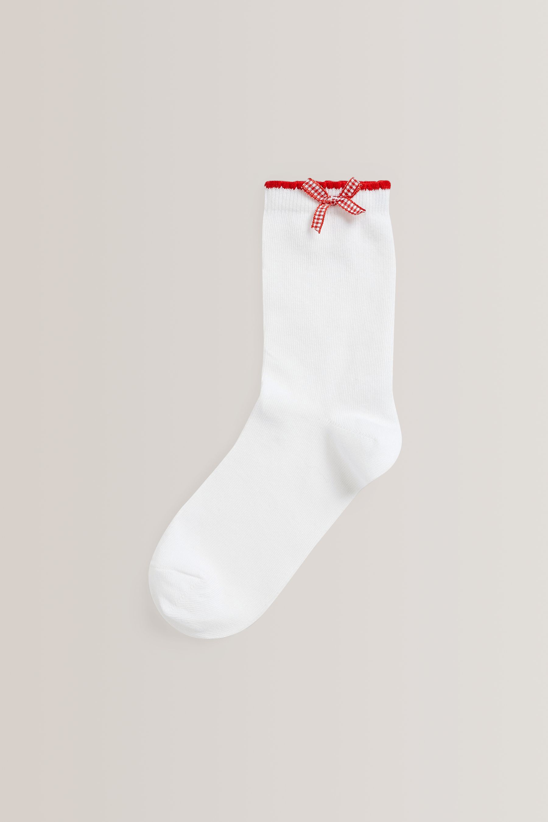 Buy Red 5 Pack Cotton Rich Gingham Ankle School Socks from the Next UK ...