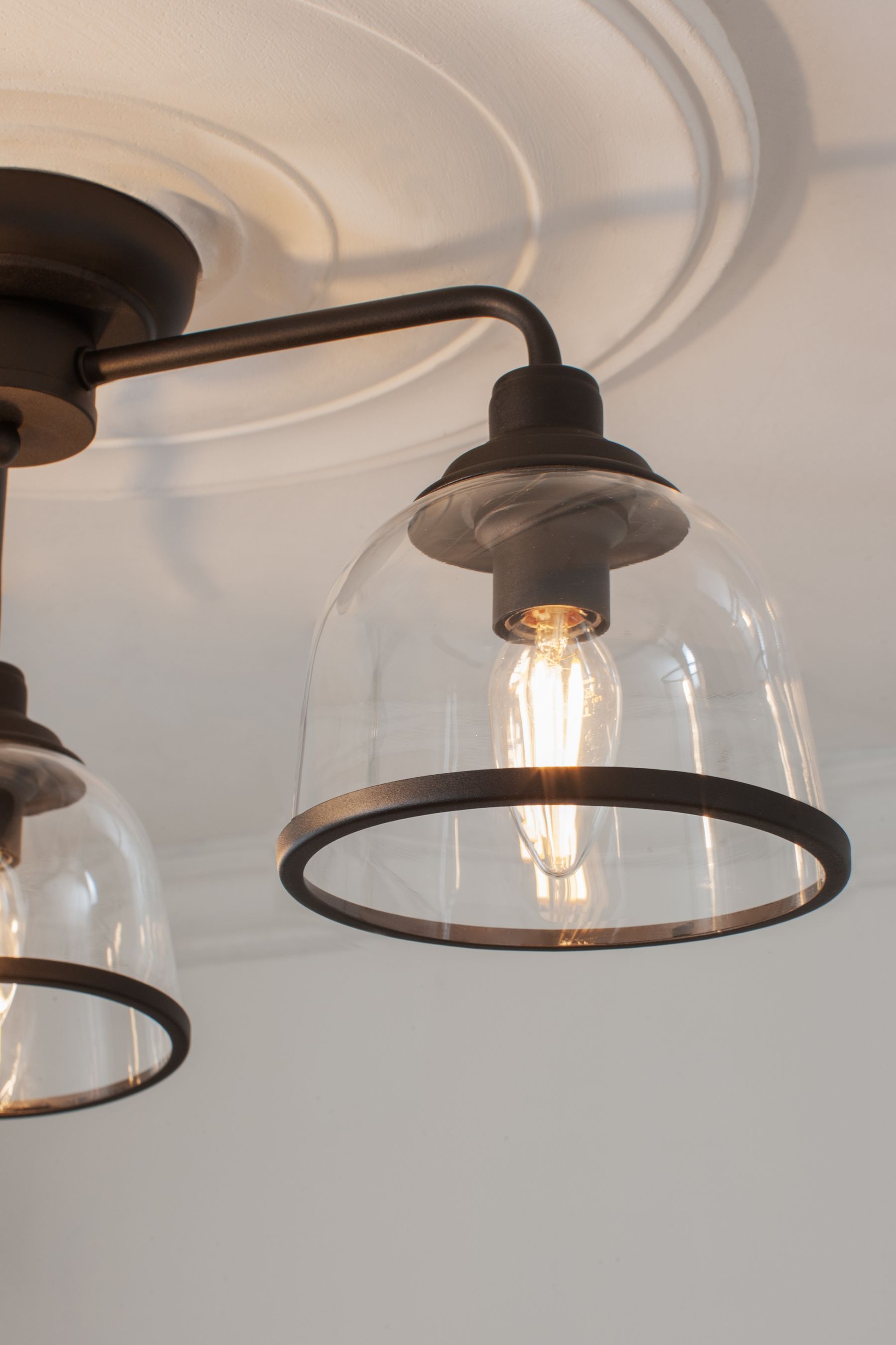Buy Black Gloucester 3 Light Flush Ceiling Light from Next Ireland