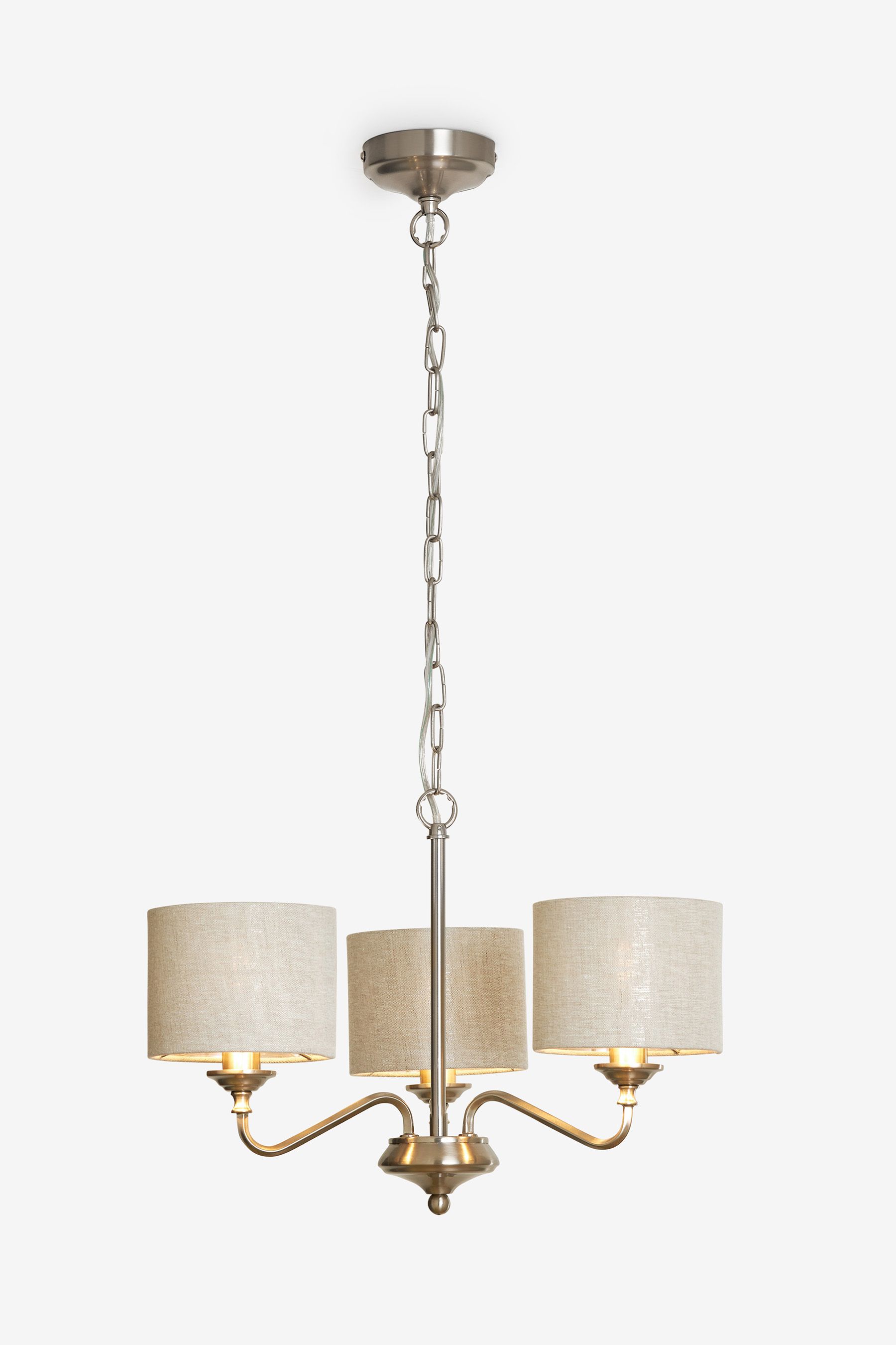Buy Brushed Chrome Burford 3 Light Chandelier Ceiling Light from the ...