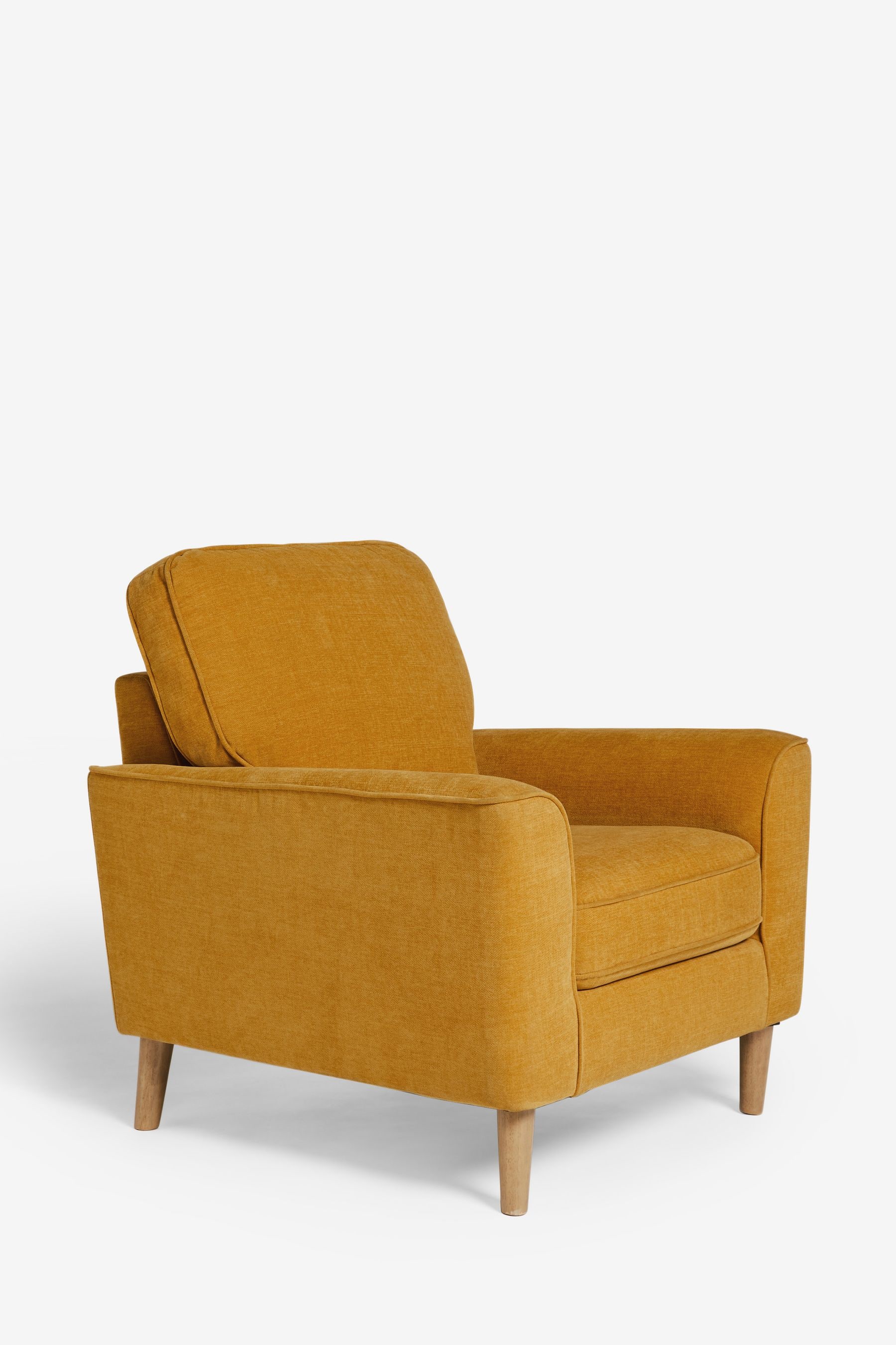 Buy Fine Chenille Ochre Yellow, Oak Effect Leg Stamford Accent Chair ...