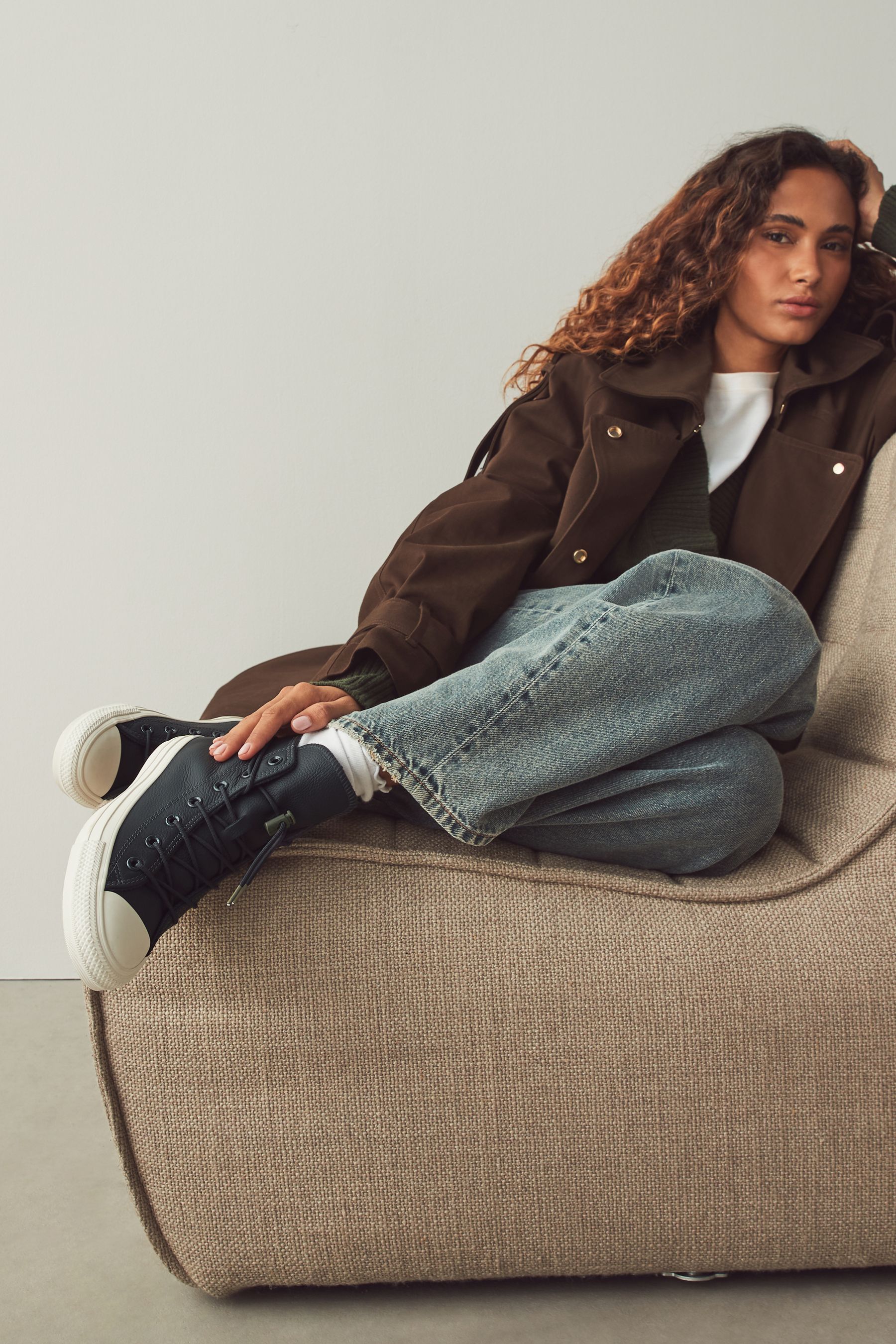 Buy Converse Leather Chuck Taylor All Star Trainers from the Laura ...